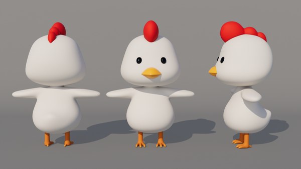 modelo 3d Pollo de dibujos animados aparejado - TurboSquid 2194975