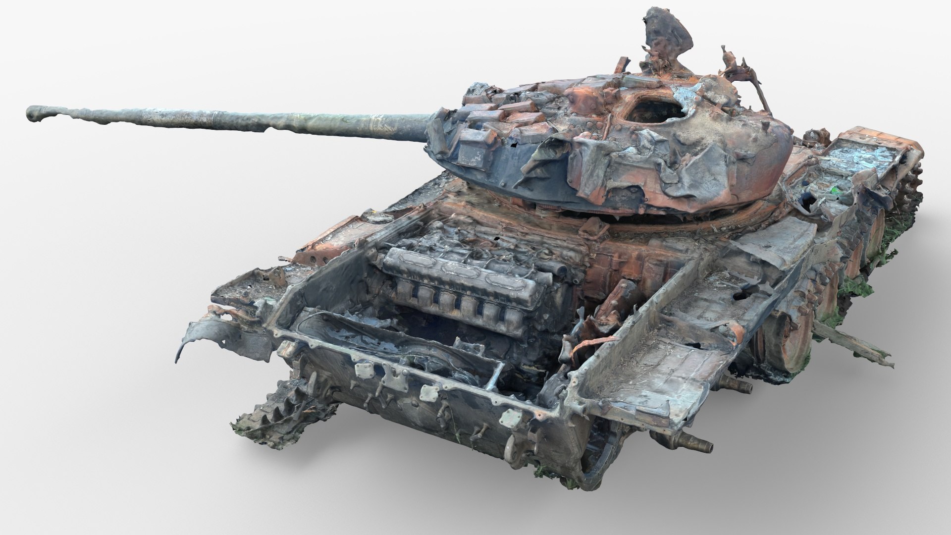 3D Burned Tank Wreck - TurboSquid 2089515