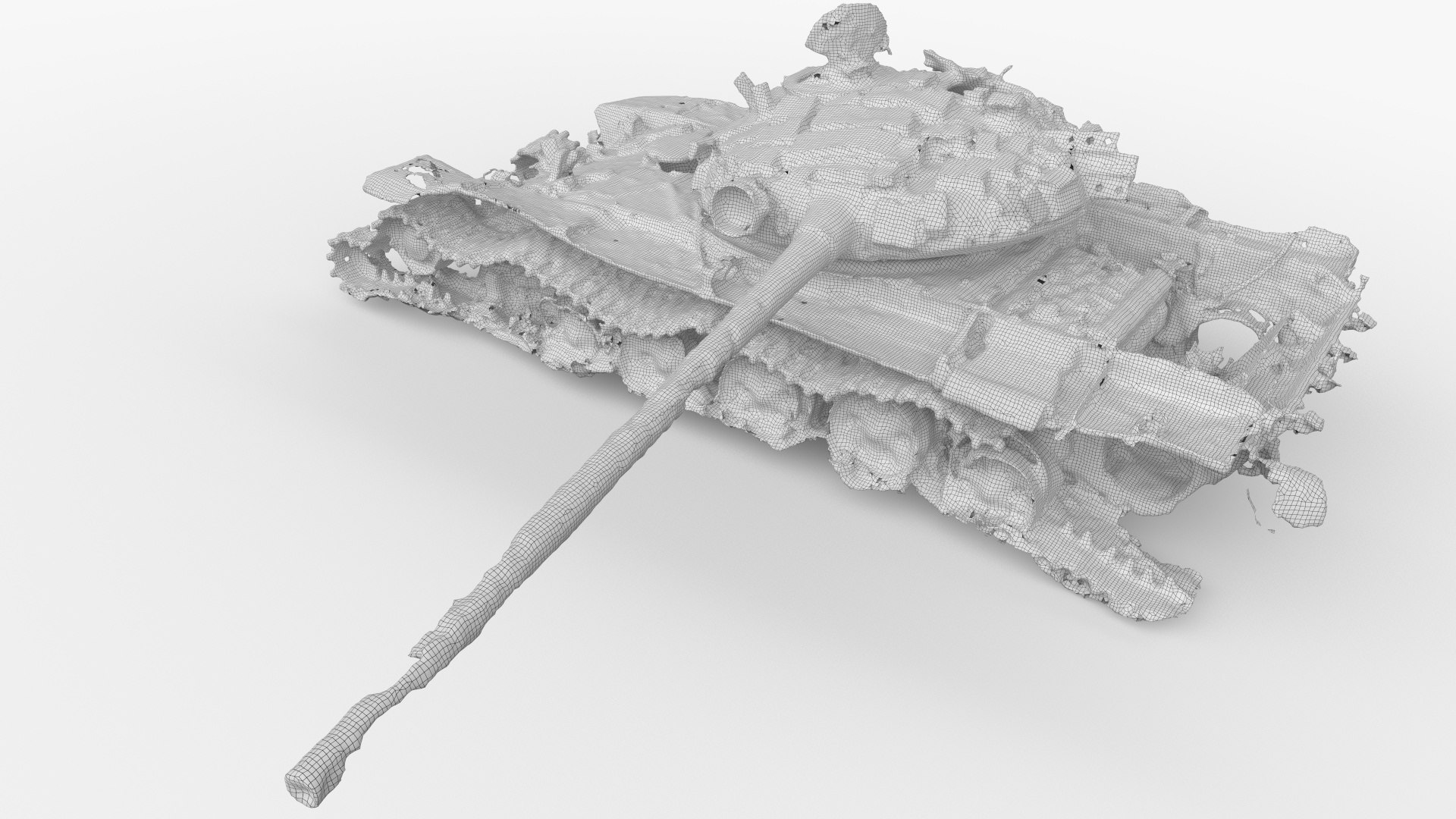 3D Burned Tank Wreck - TurboSquid 2089515