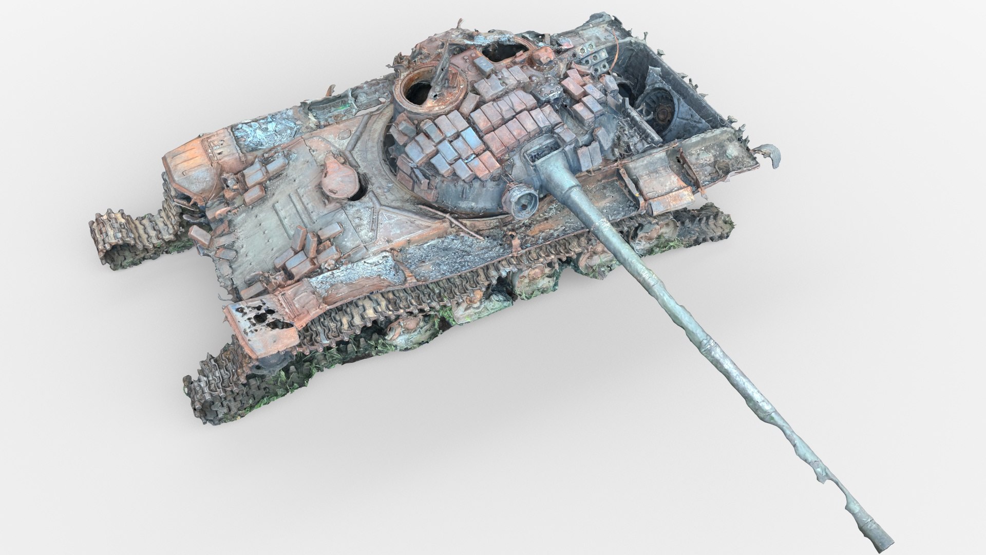 3D Burned Tank Wreck - TurboSquid 2089515