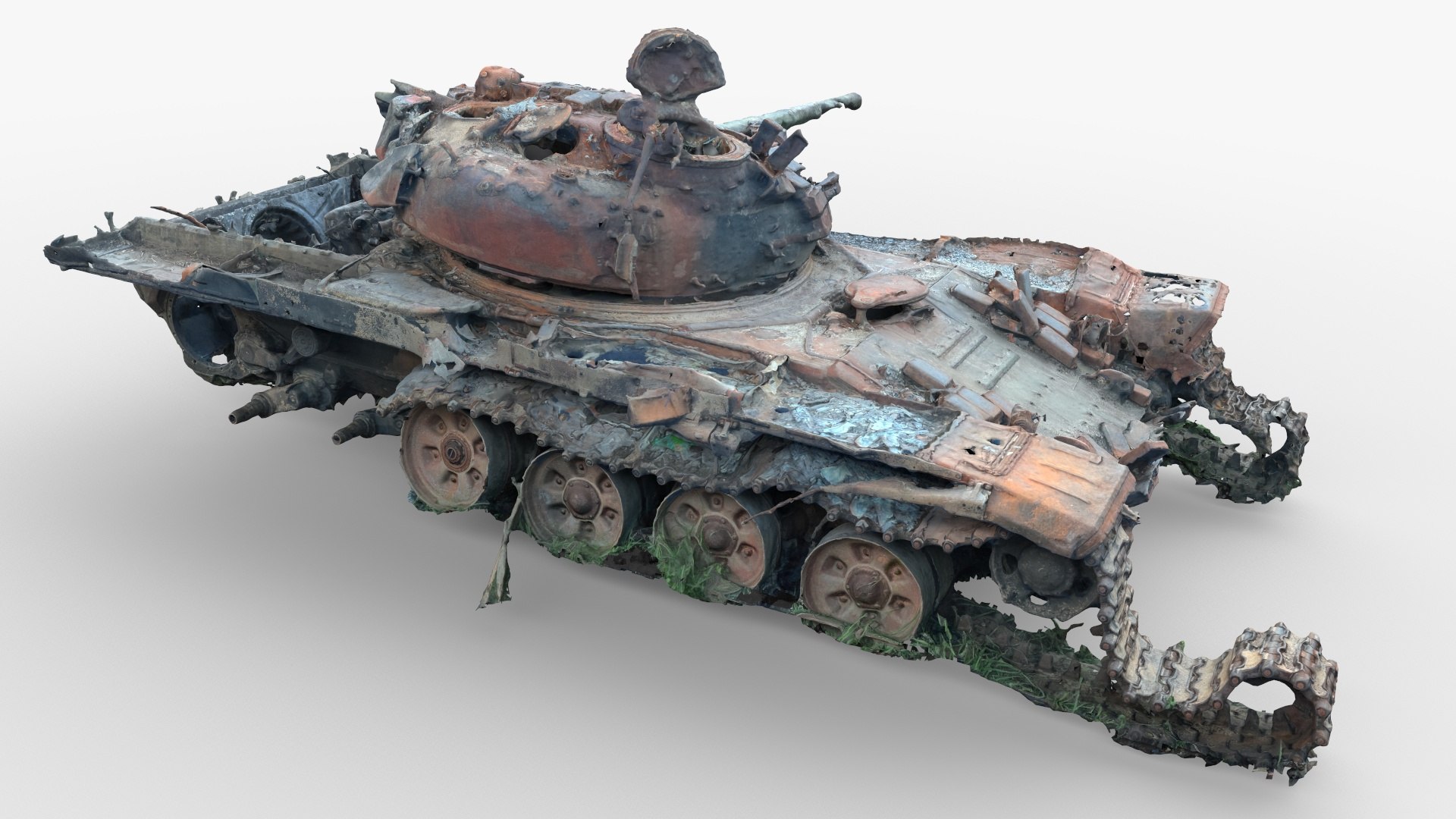 3D Burned Tank Wreck - TurboSquid 2089515