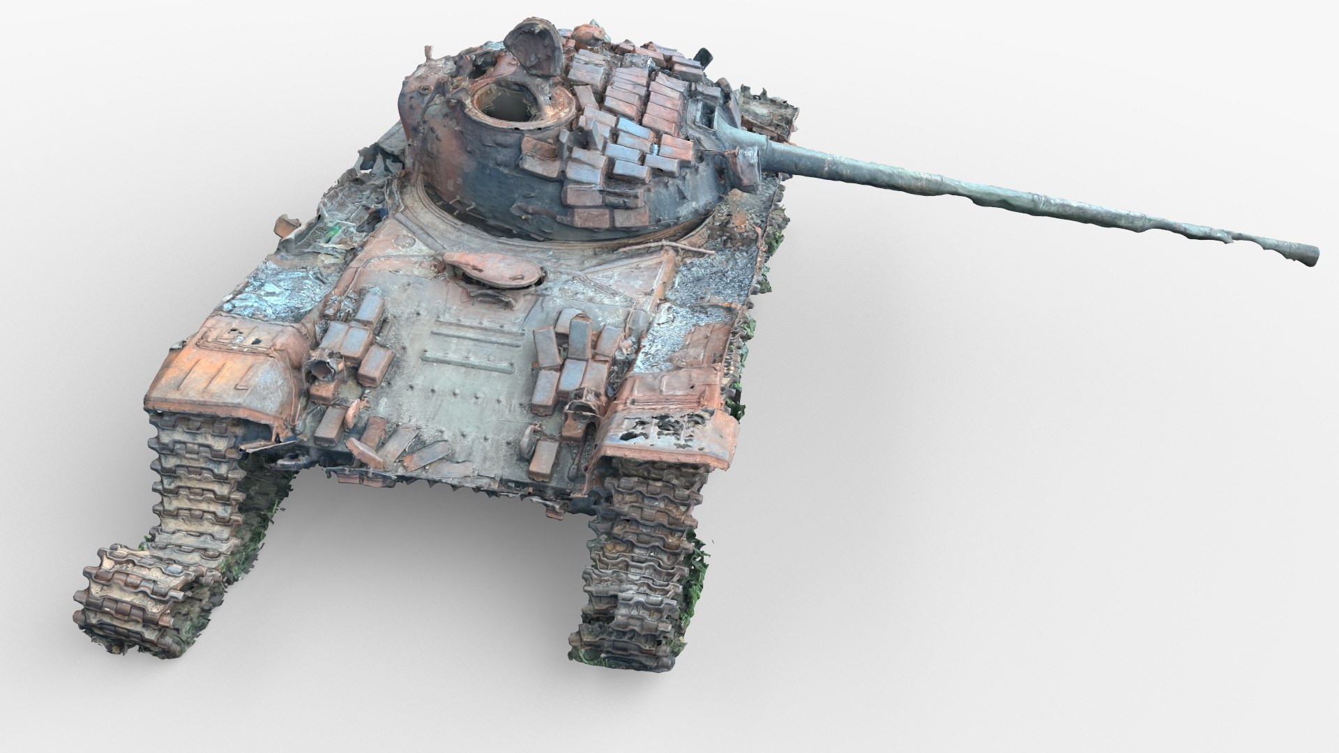 3D Burned Tank Wreck - TurboSquid 2089515