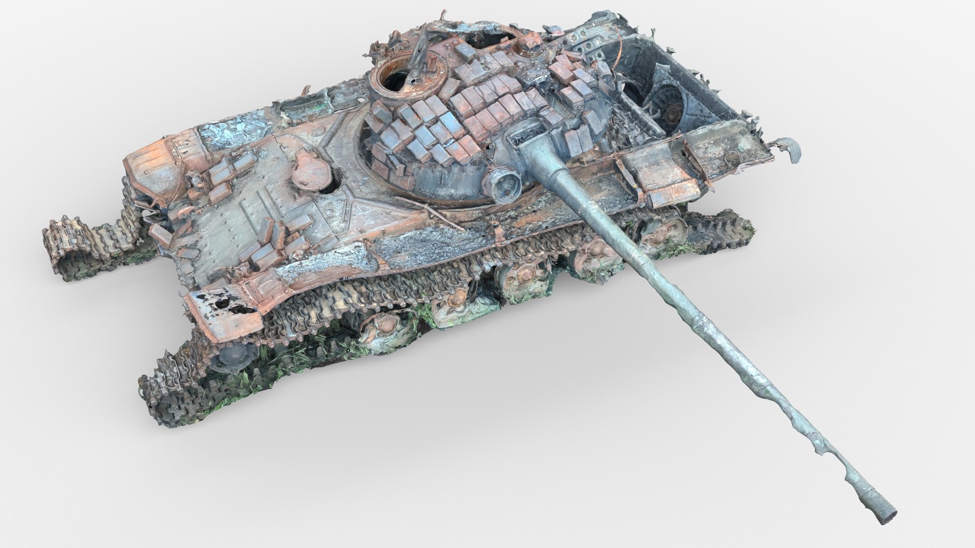 3D Burned Tank Wreck - TurboSquid 2089515