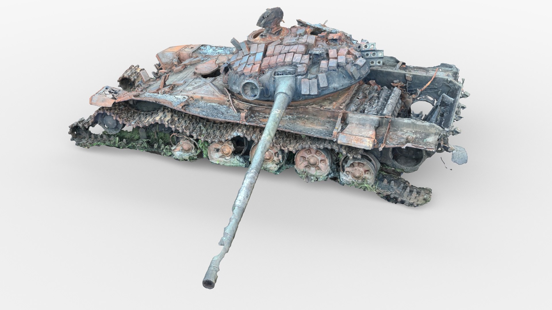 3D Burned Tank Wreck - TurboSquid 2089515