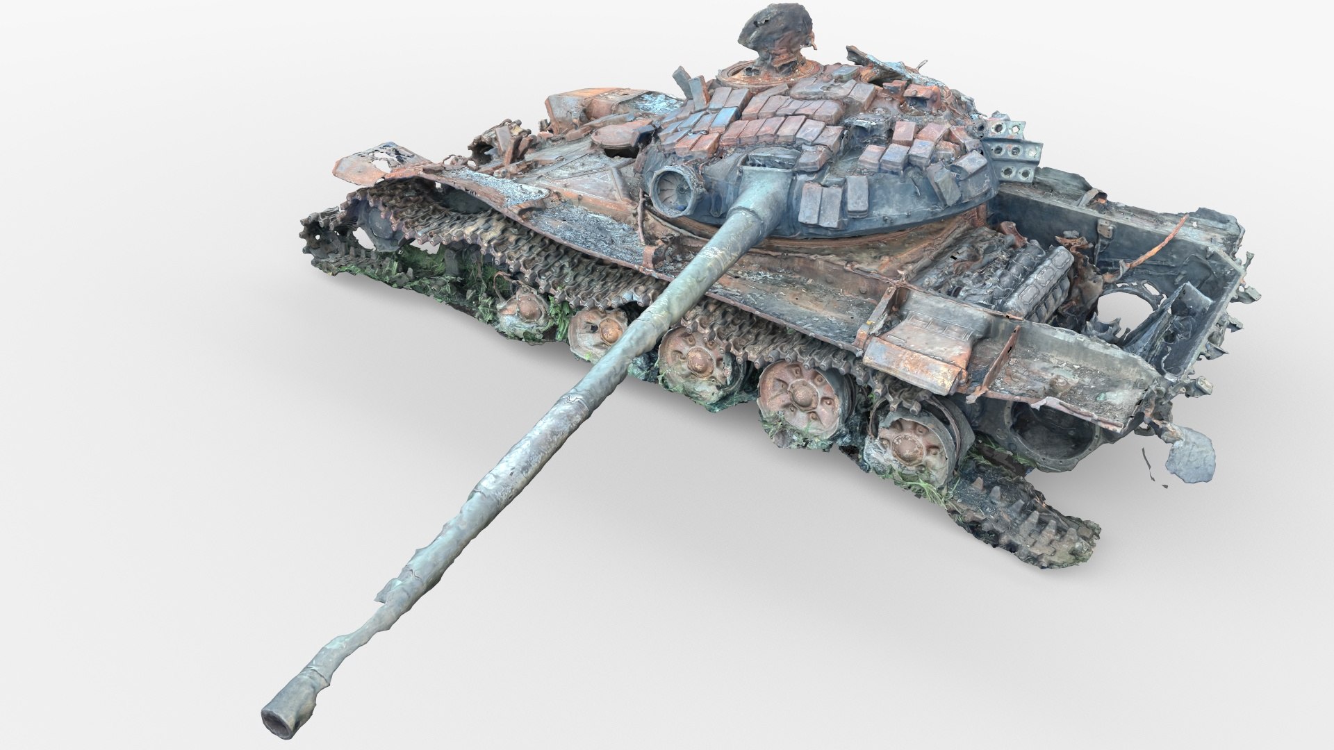 3D Burned Tank Wreck - TurboSquid 2089515