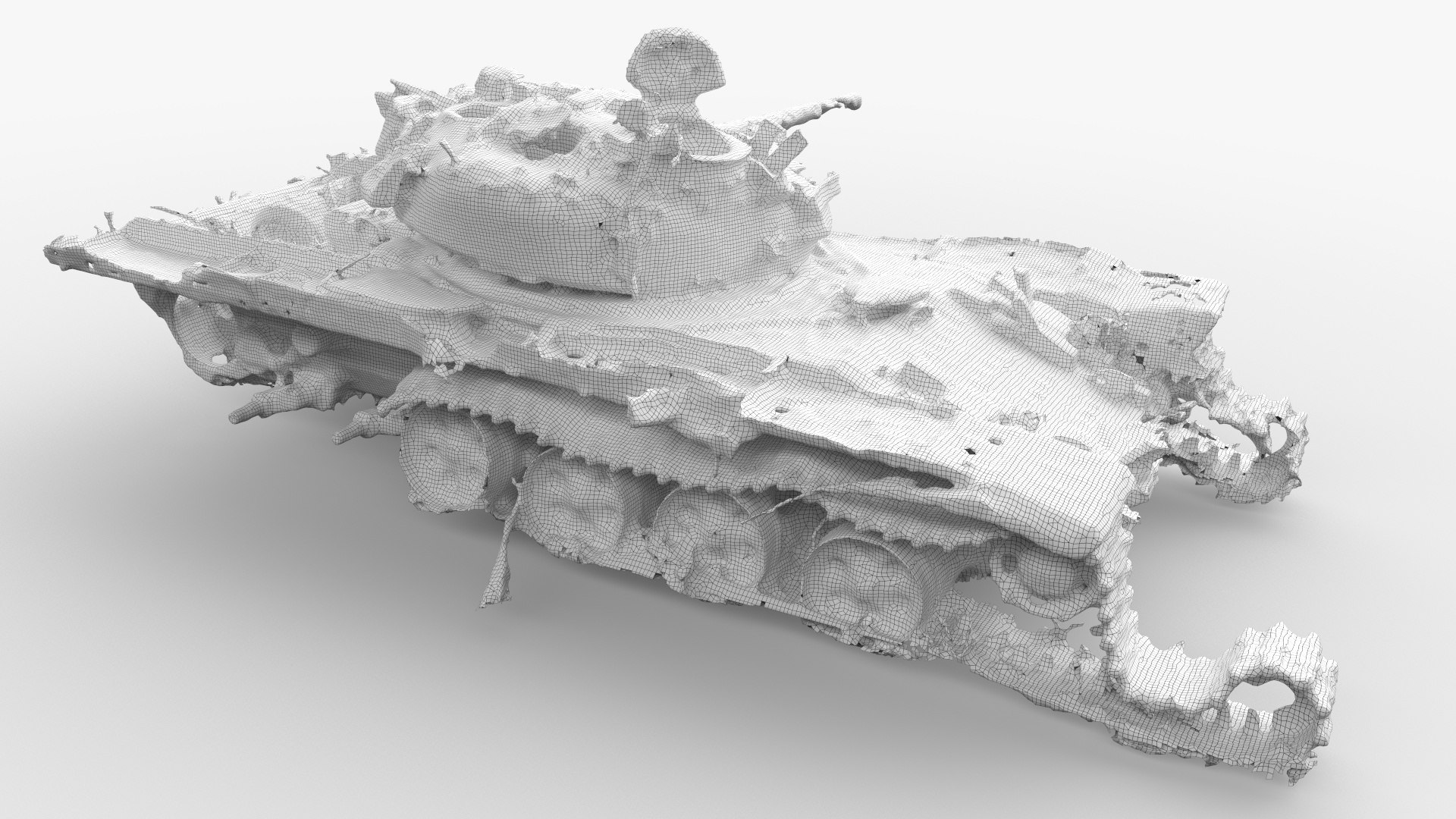 3D Burned Tank Wreck - TurboSquid 2089515