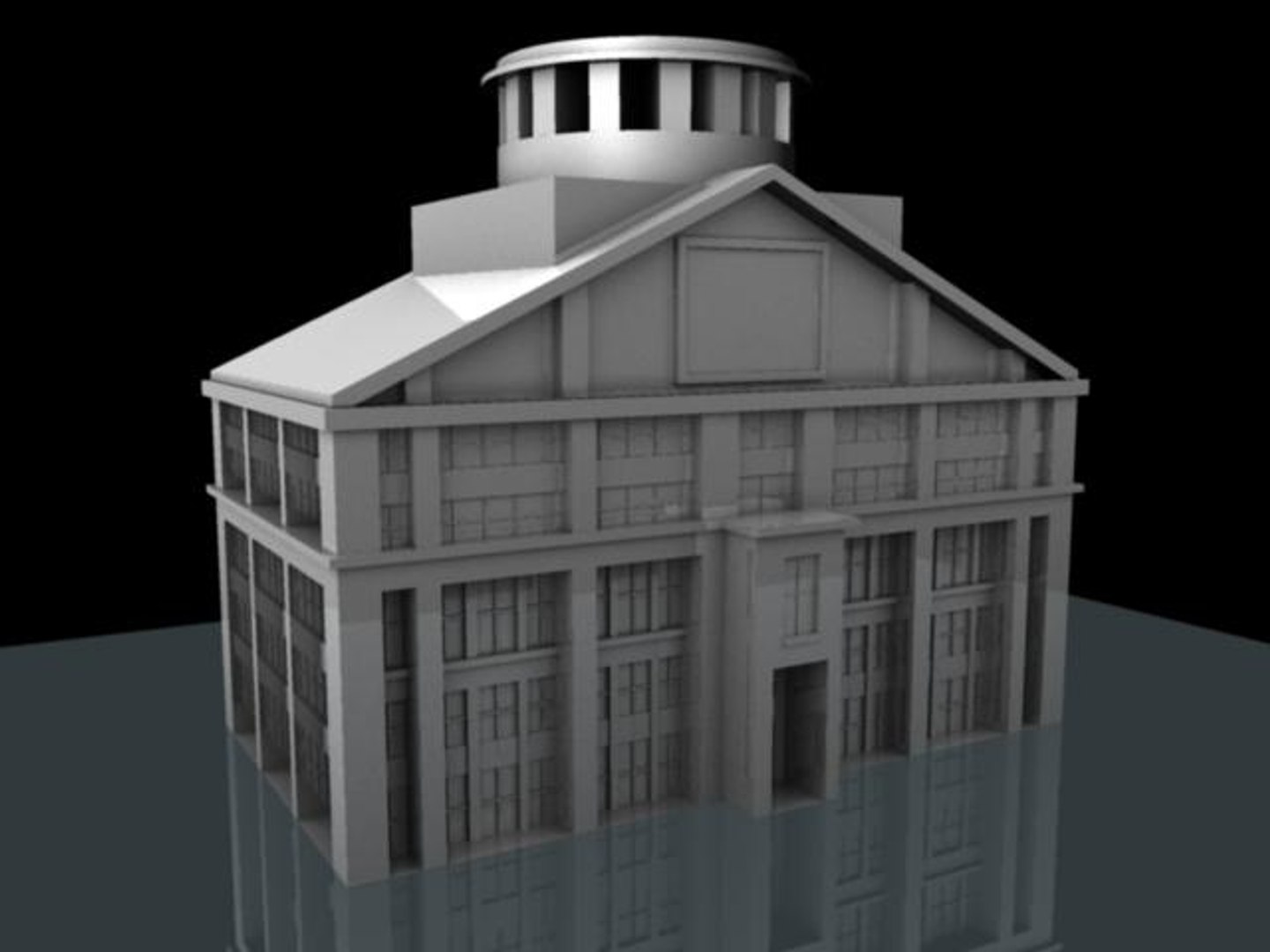 3d Model Downtown City Hall Building