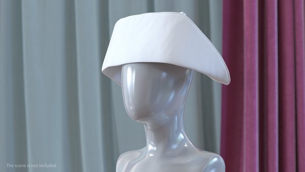 3D old fashioned nurse hat model - TurboSquid 1451834