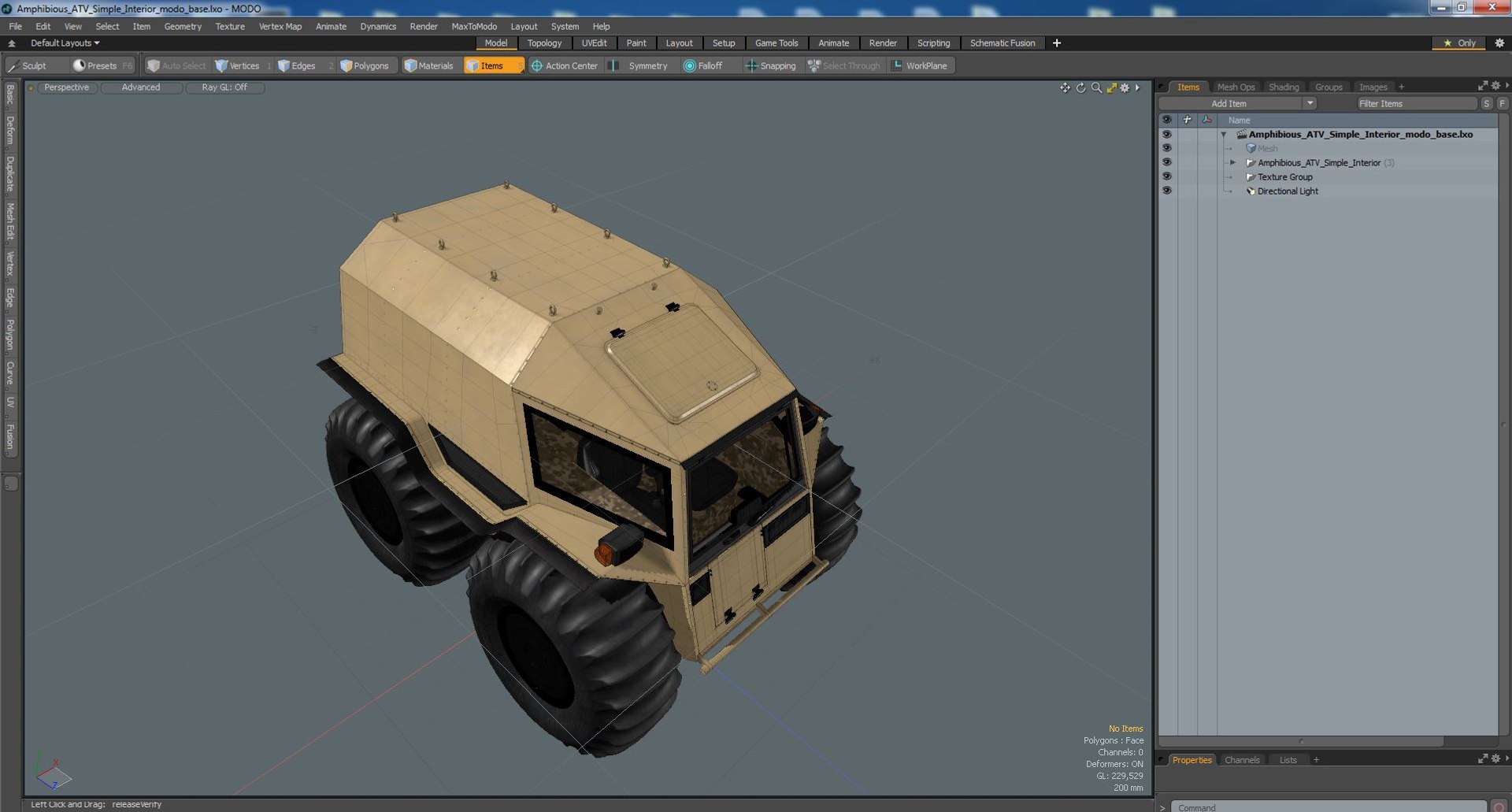 Amphibious ATV Simple Interior 3D Model - TurboSquid 2164077