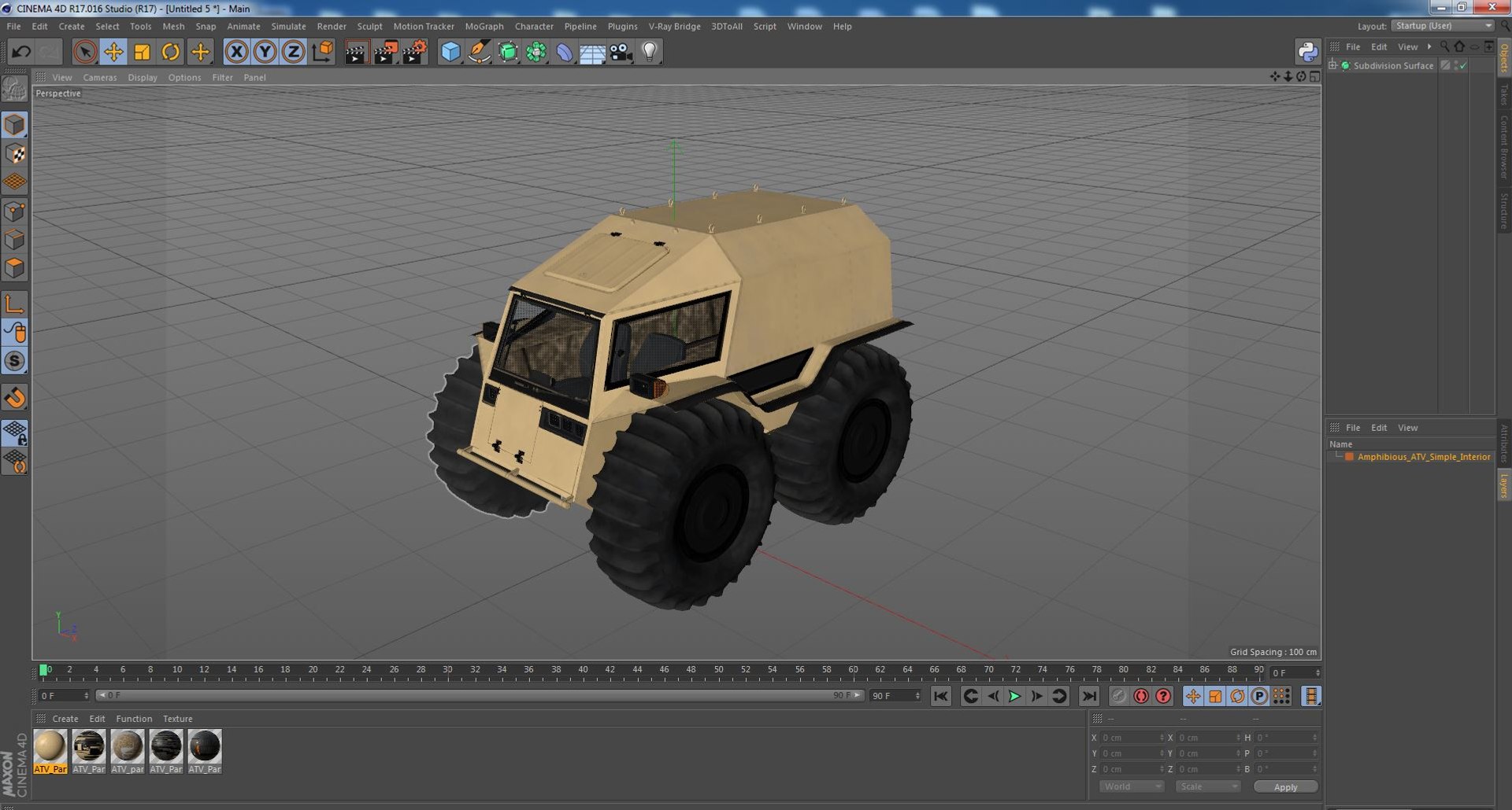 Amphibious ATV Simple Interior 3D Model - TurboSquid 2164077