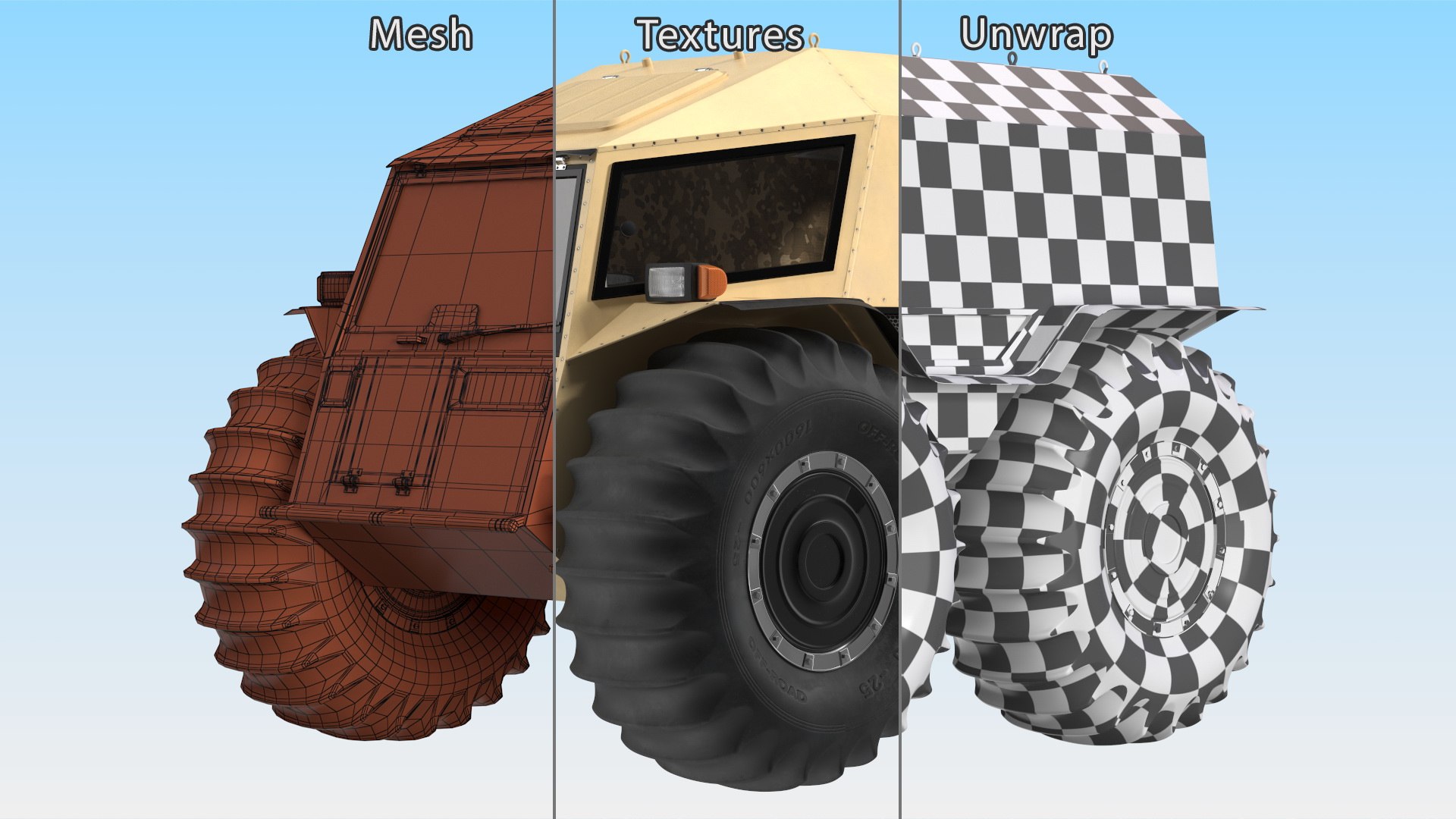Amphibious ATV Simple Interior 3D Model - TurboSquid 2164077