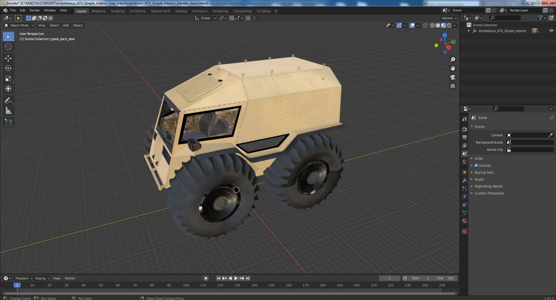 Amphibious ATV Simple Interior 3D Model - TurboSquid 2164077