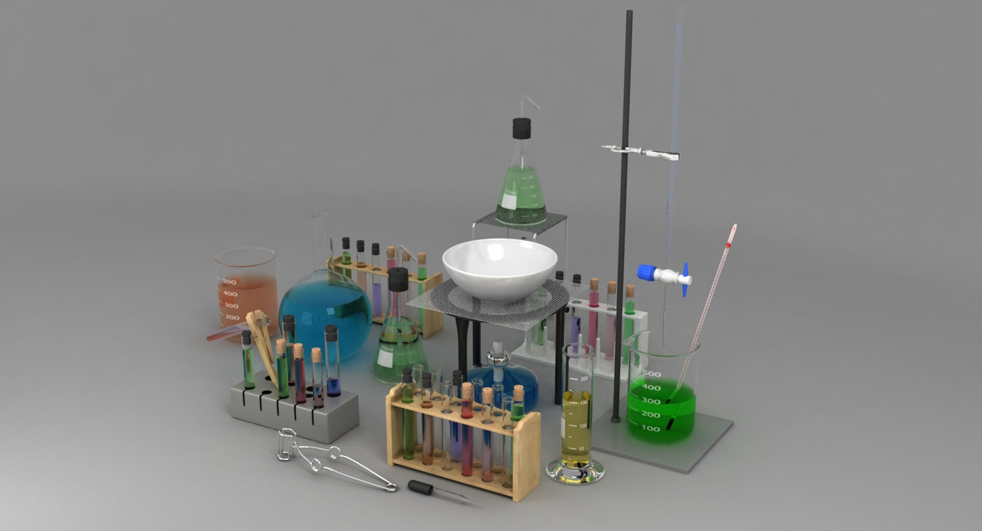 3d chemistry set model