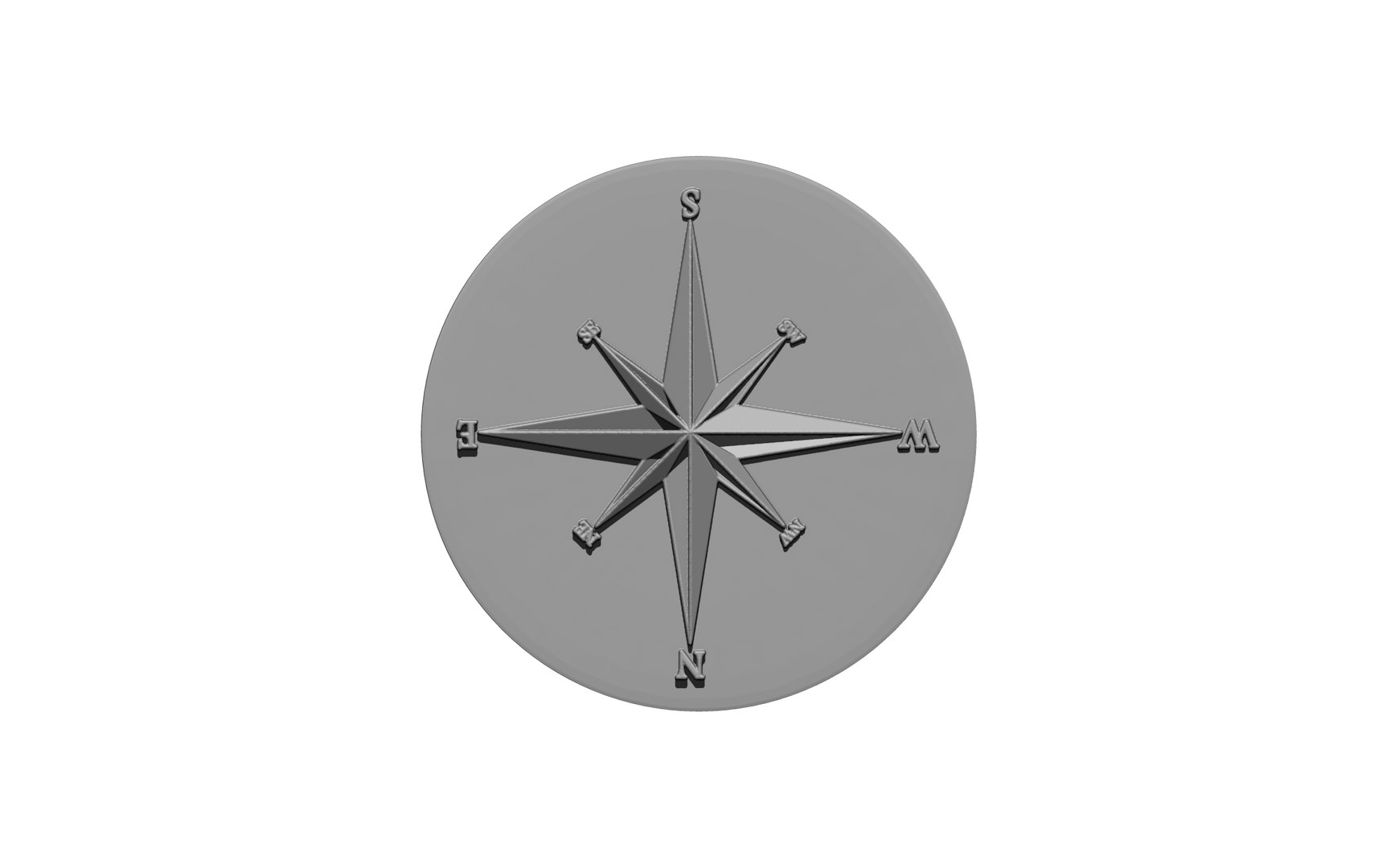 Compass Device Relief 3D Model - TurboSquid 2252476
