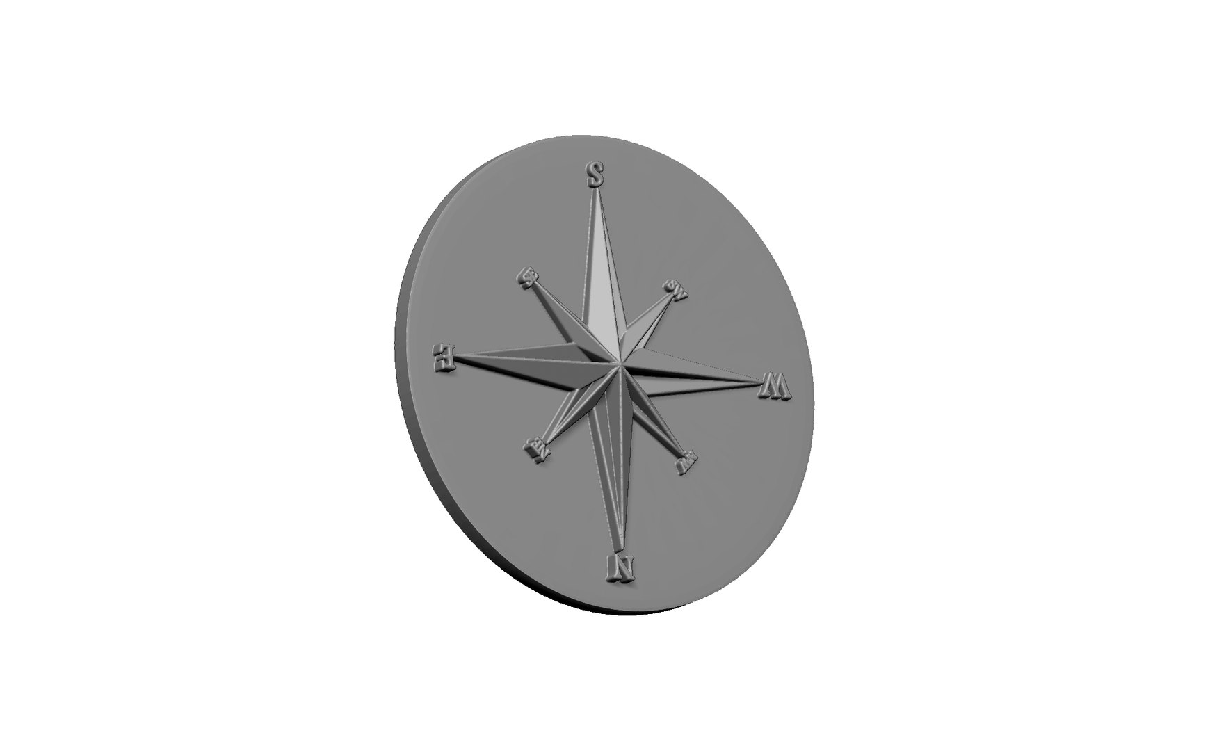 Compass Device Relief 3D Model - TurboSquid 2252476