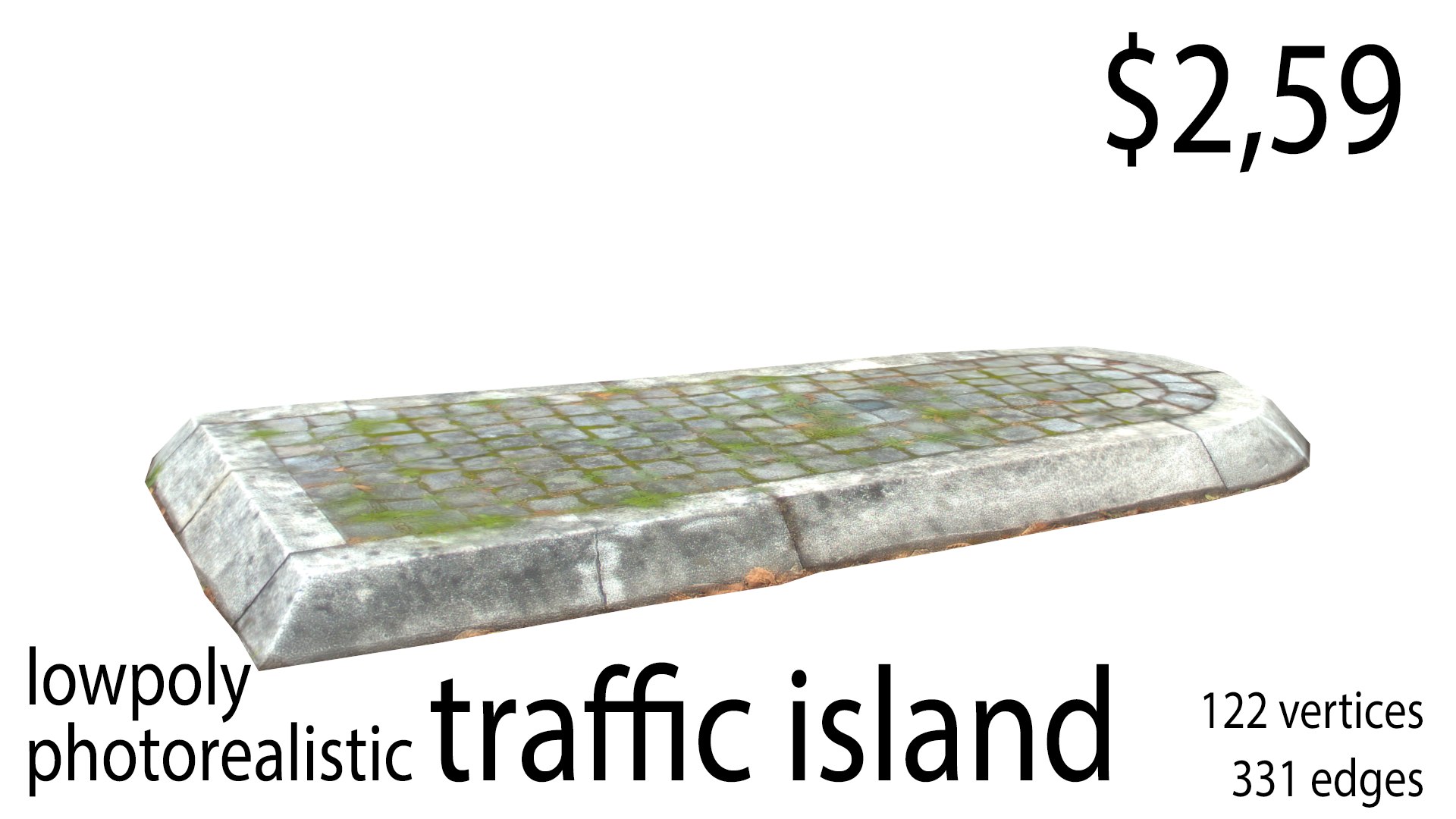 3D traffic island - TurboSquid 1198217