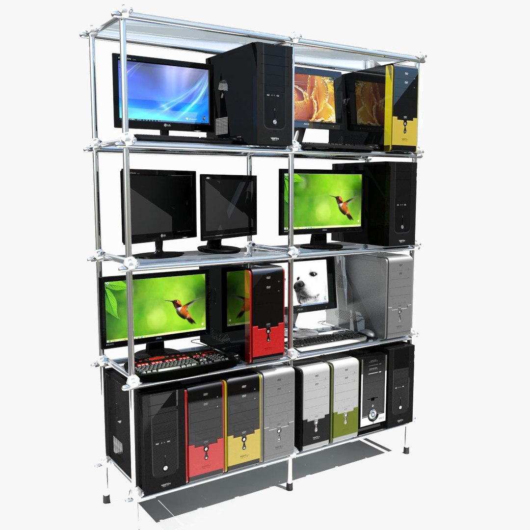 Personal Computer Shelf Desktop 3d Model