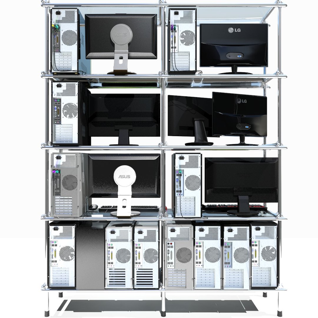 Personal Computer Shelf Desktop 3d Model