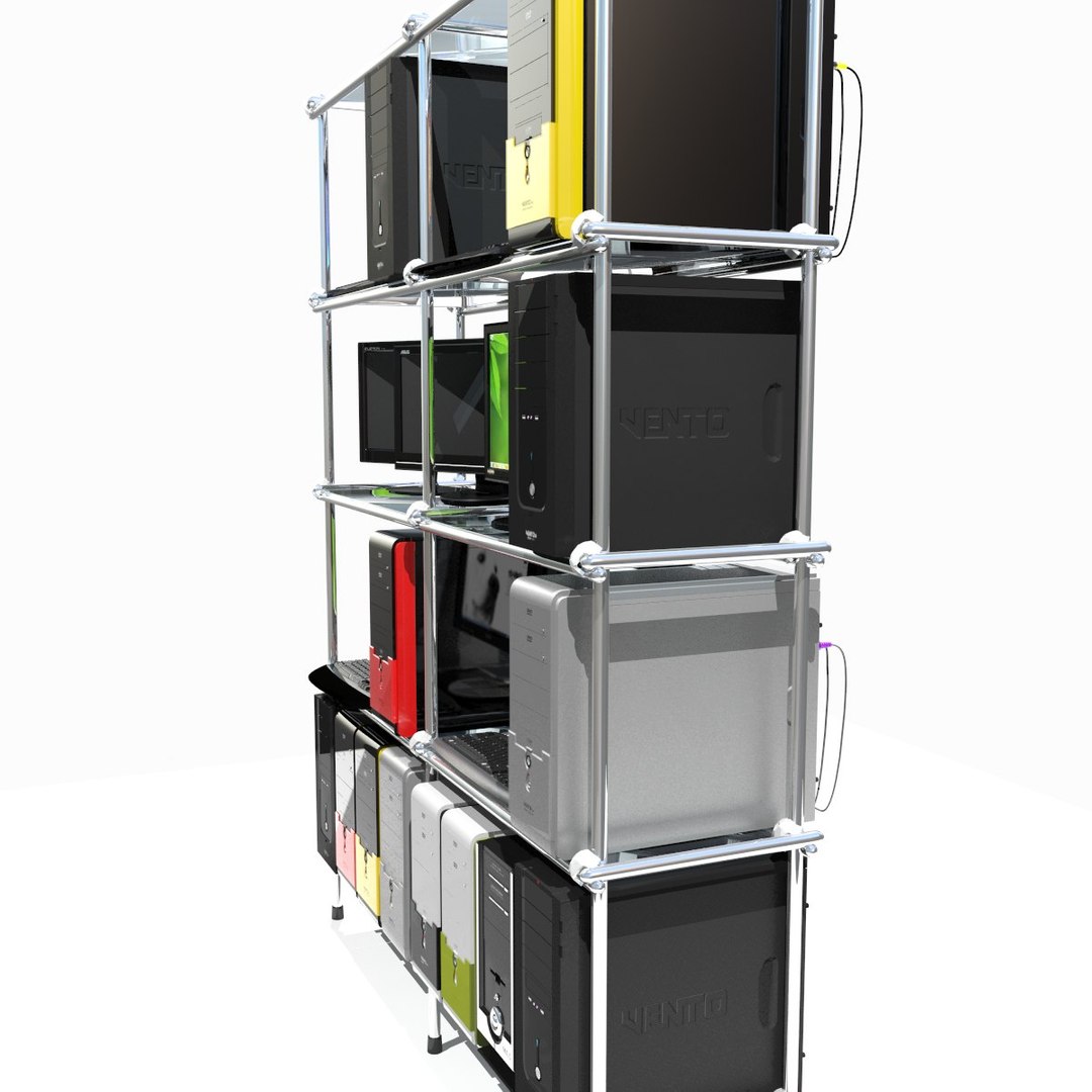 Personal Computer Shelf Desktop 3d Model