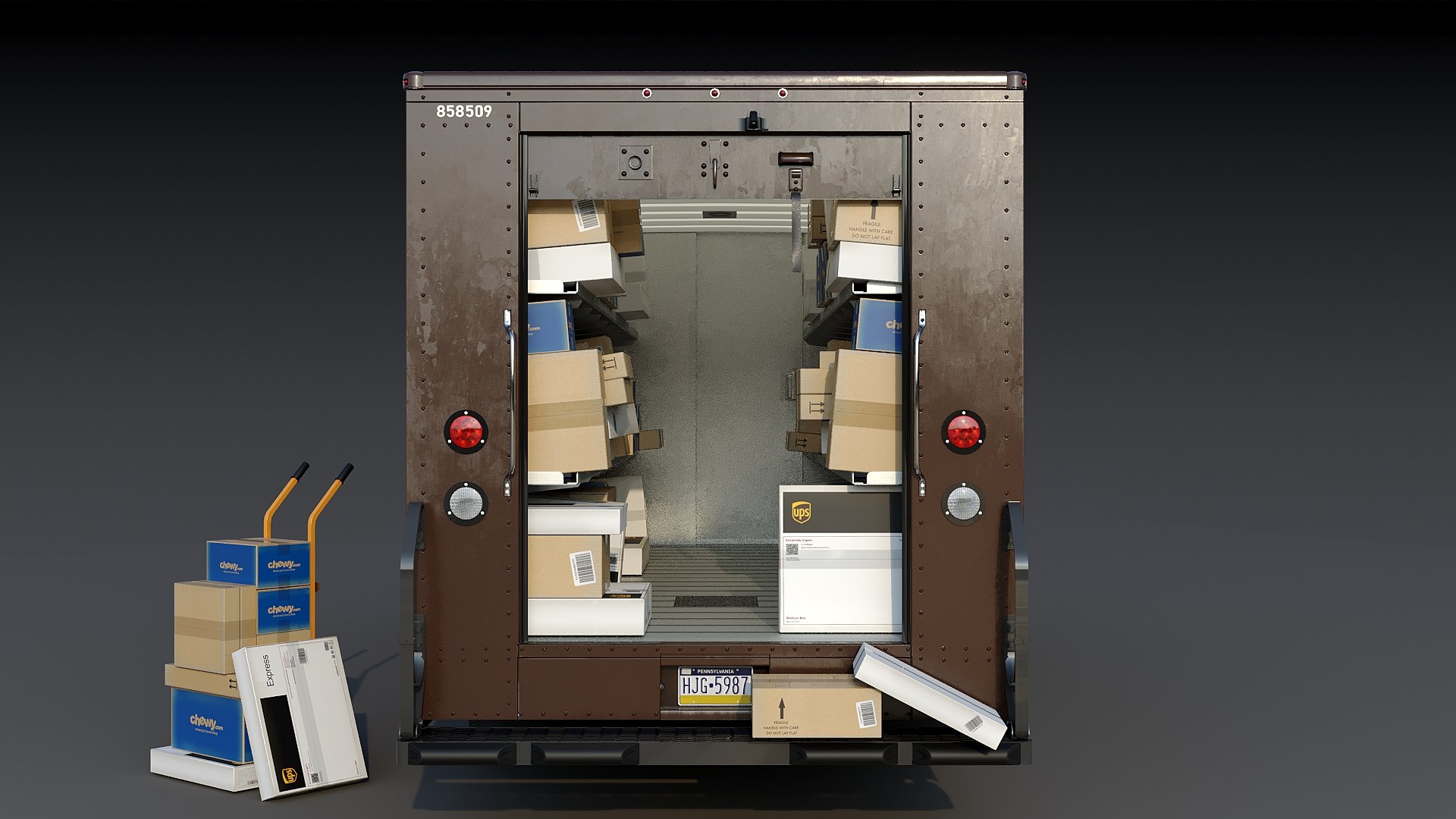 3D Stepvan UPS mail Truck - TurboSquid 2075084