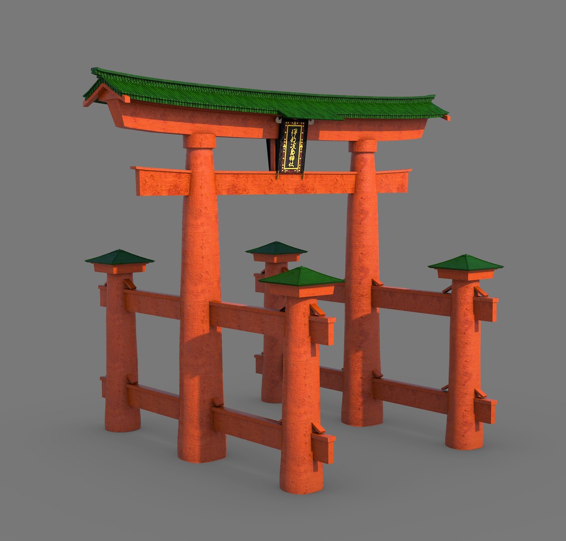 3D Historic Torii Gate Japan Model - TurboSquid 1332377
