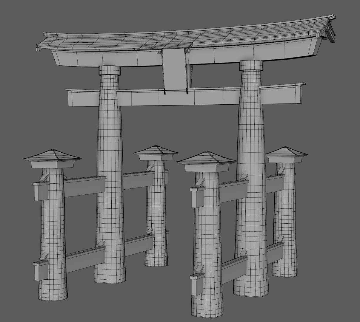 3D Historic Torii Gate Japan Model - TurboSquid 1332377