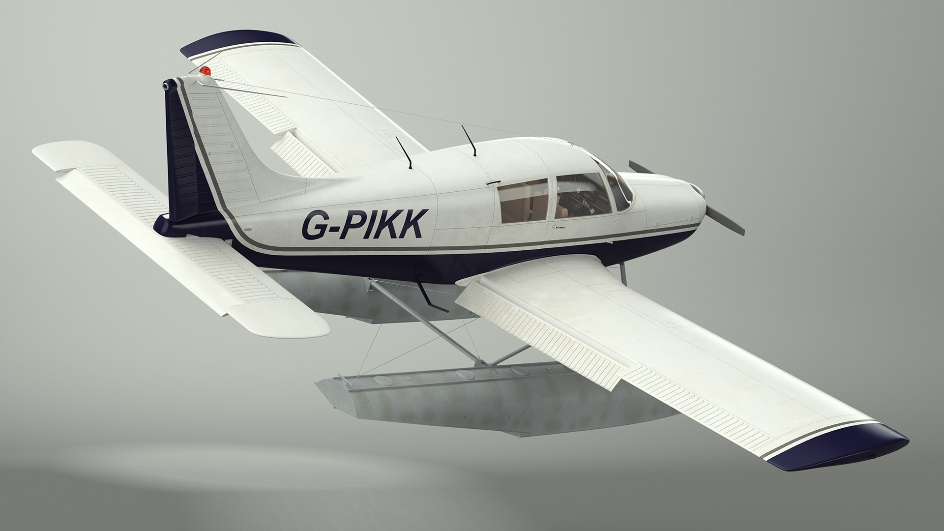 3D Model Single Engine Seaplane Piper PA-28 Cherokee Rigged ...