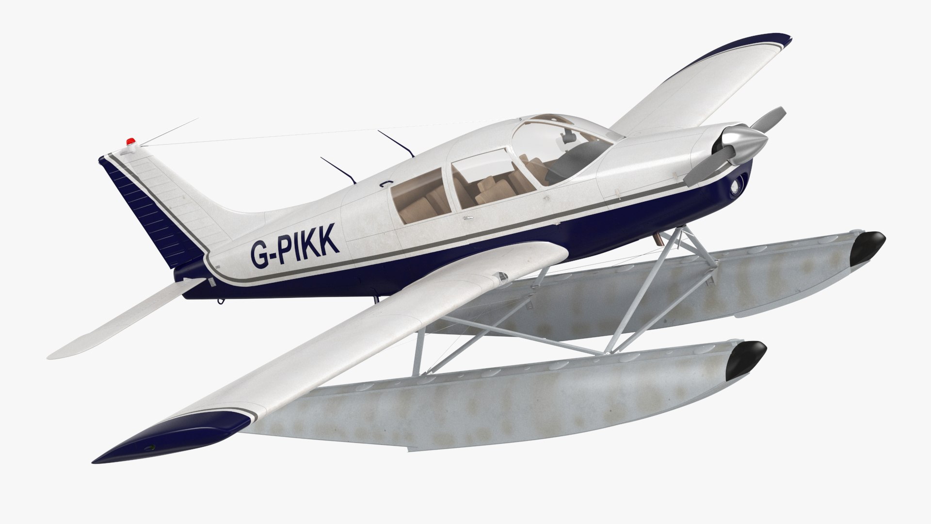 3D Model Single Engine Seaplane Piper PA-28 Cherokee Rigged ...