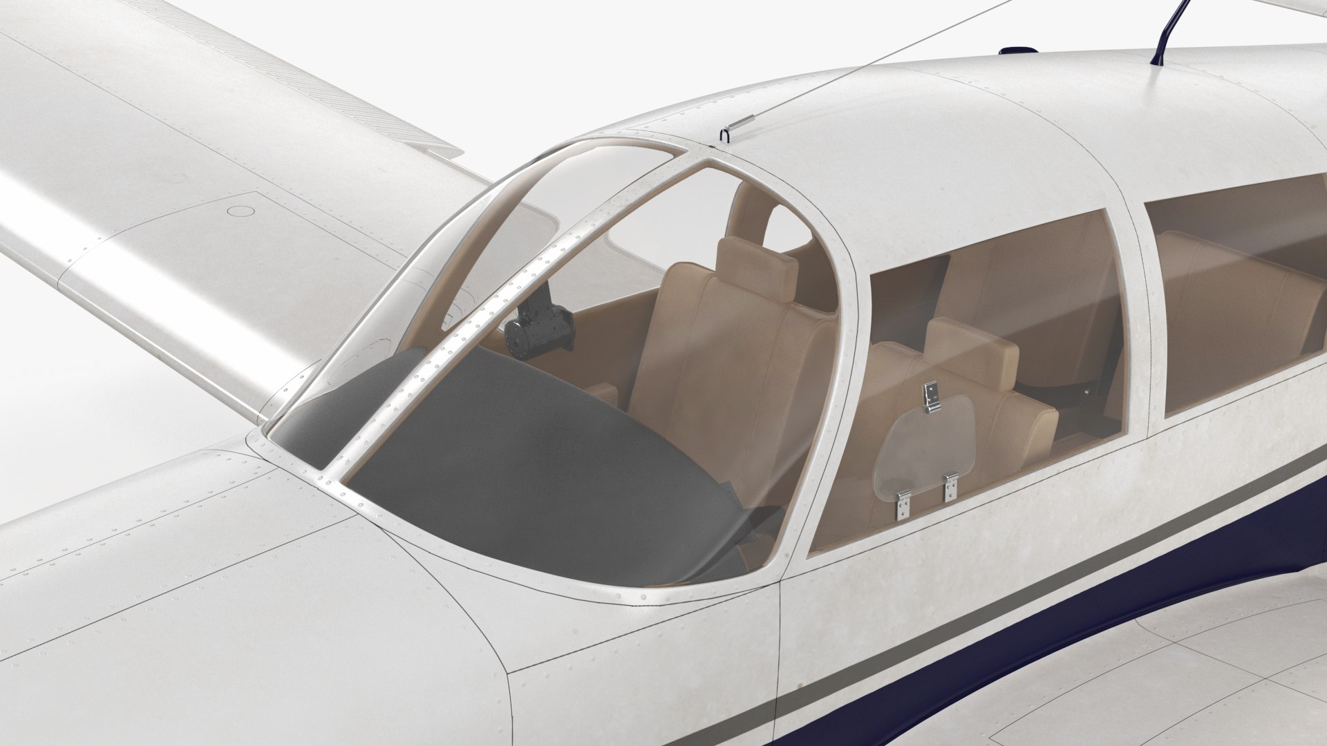 3D Model Single Engine Seaplane Piper PA-28 Cherokee Rigged ...