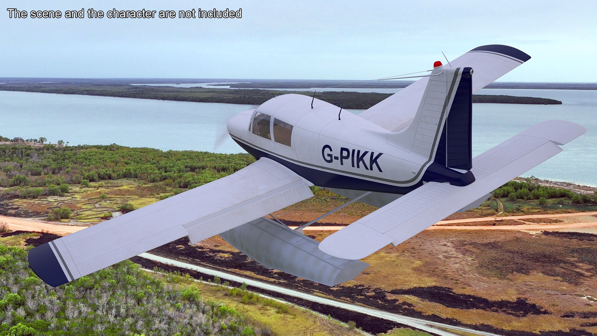 3D Model Single Engine Seaplane Piper PA-28 Cherokee Rigged ...