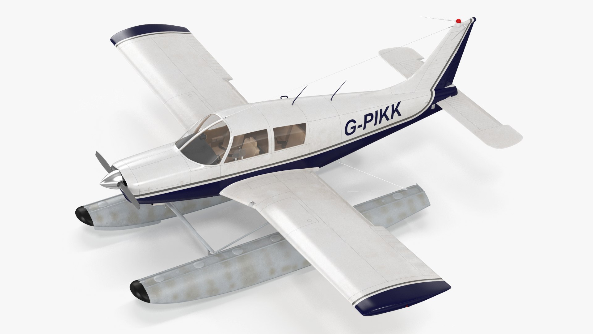 3D Model Single Engine Seaplane Piper PA-28 Cherokee Rigged ...