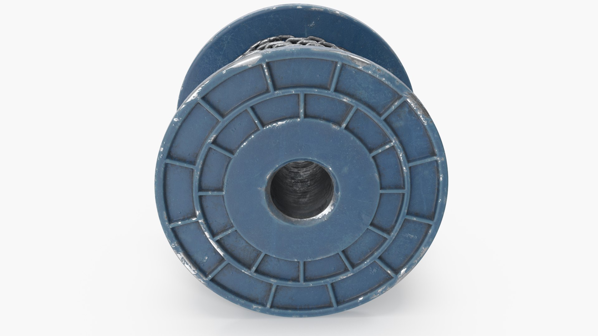 3D Blue Painted Metal Bobbin Steel Chain Model - TurboSquid 1727871