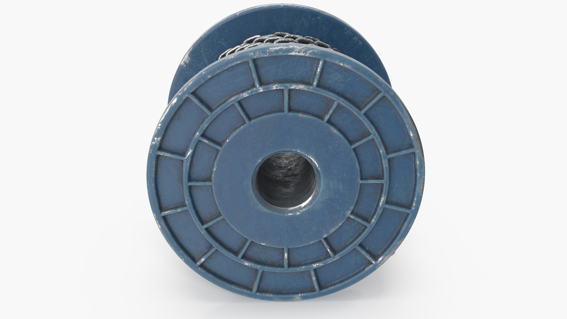 3D Blue Painted Metal Bobbin Steel Chain Model - TurboSquid 1727871
