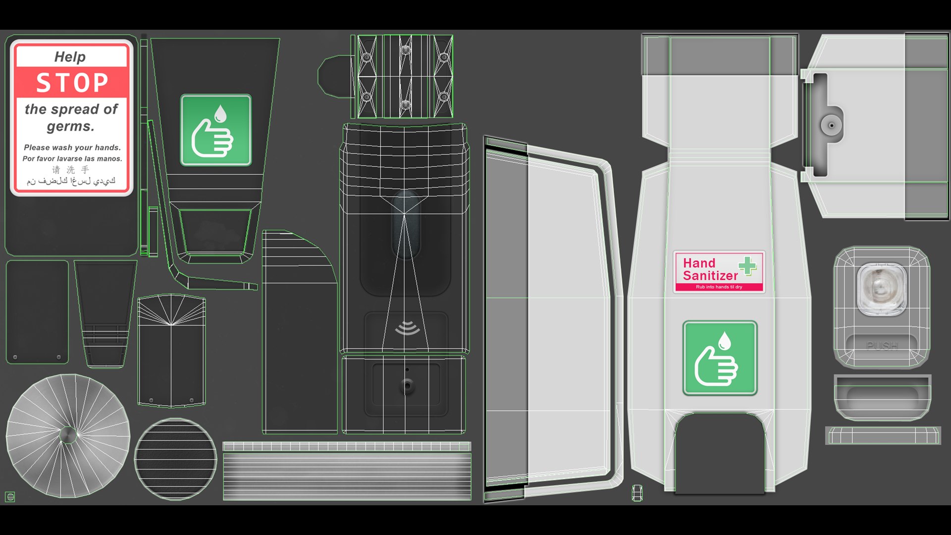 Hand Sanitizer Dispensers 3D Model - TurboSquid 1277370