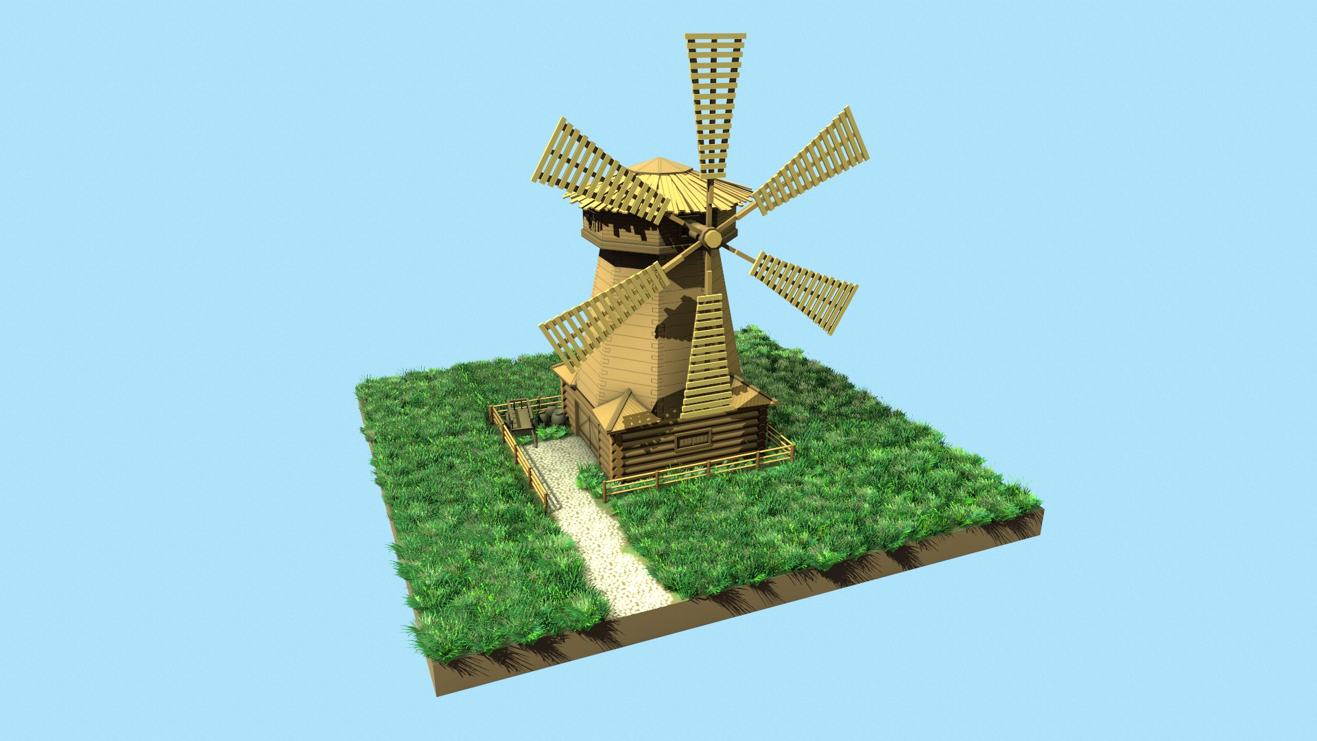 Low-poly Windmill Model - TurboSquid 1794746
