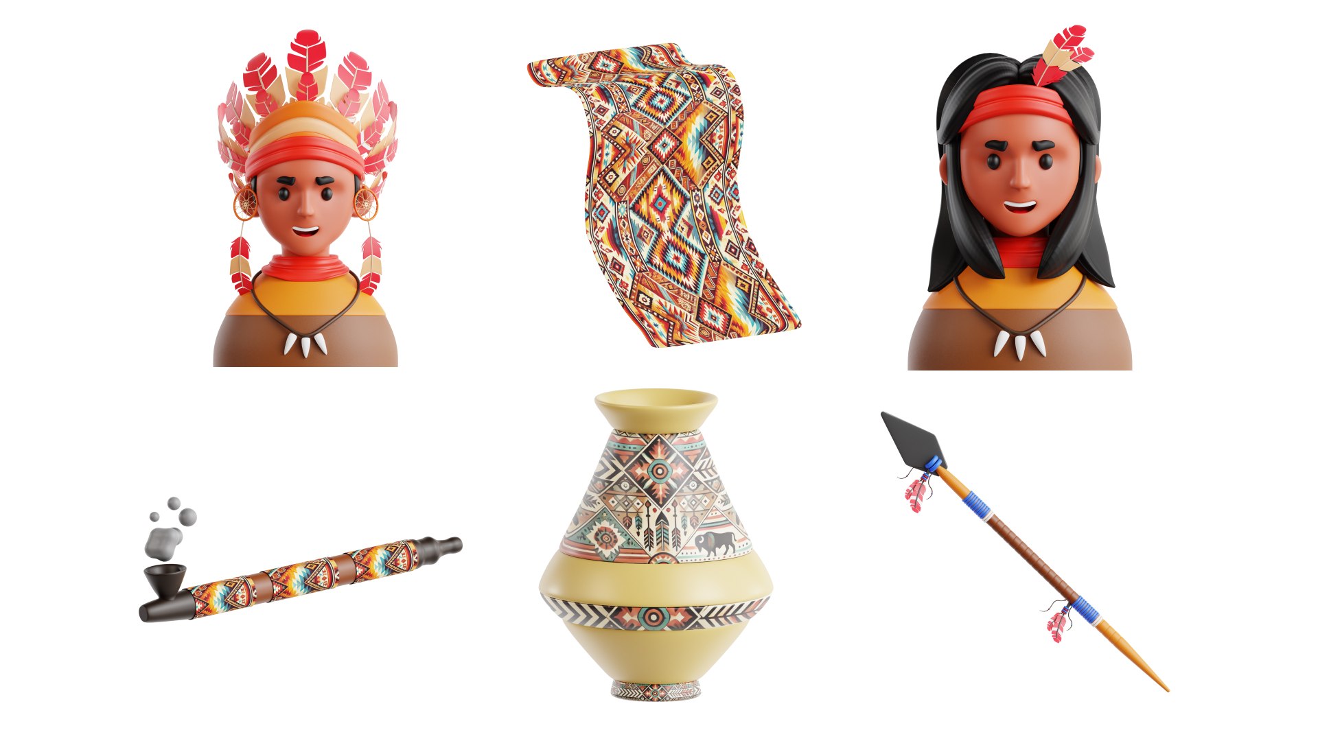 3D Native Americans 3D Collection - TurboSquid 2287476