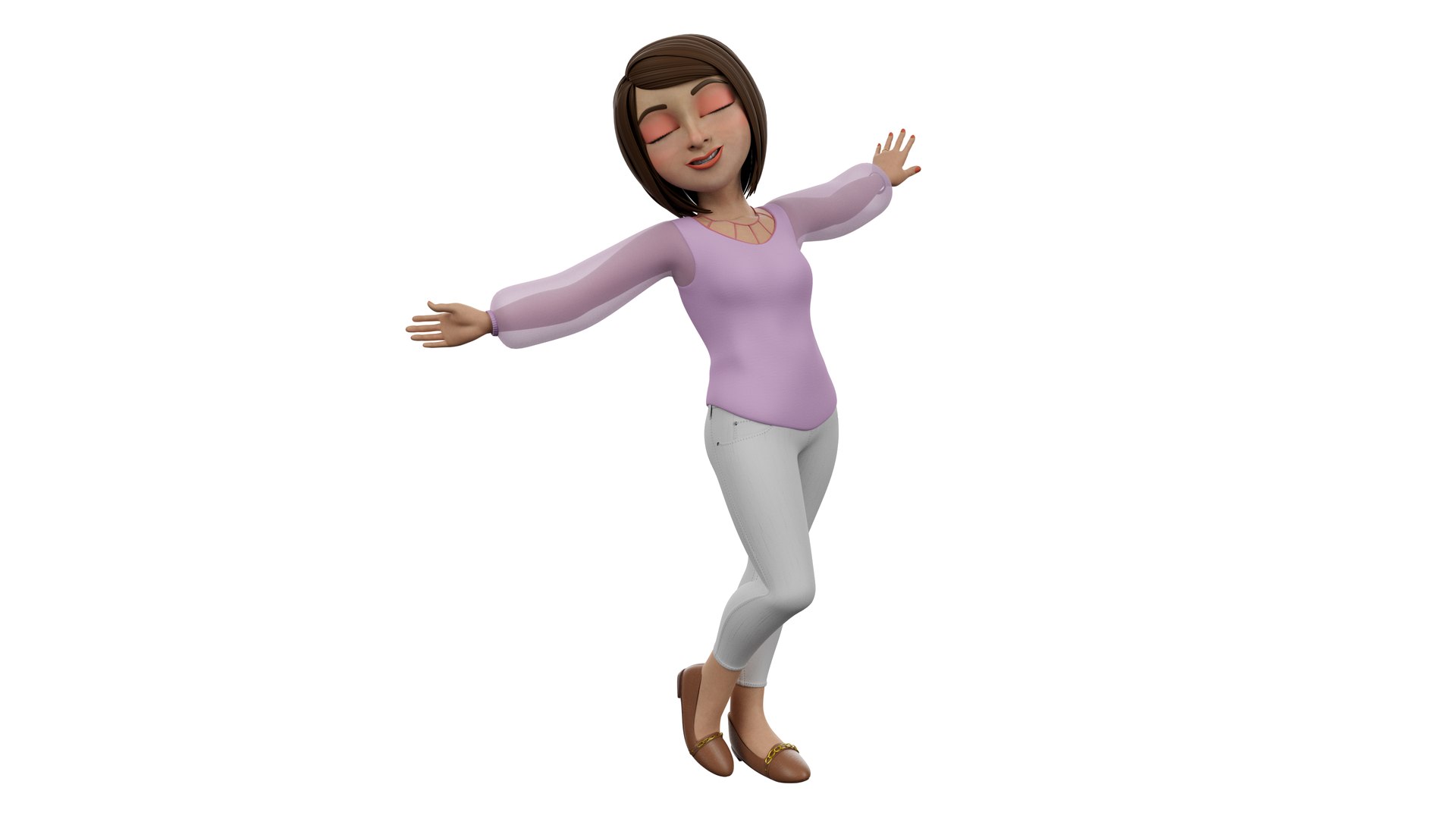 3D Cartoon Woman Character LORA BLENDER RIGGED Model - TurboSquid 2315813