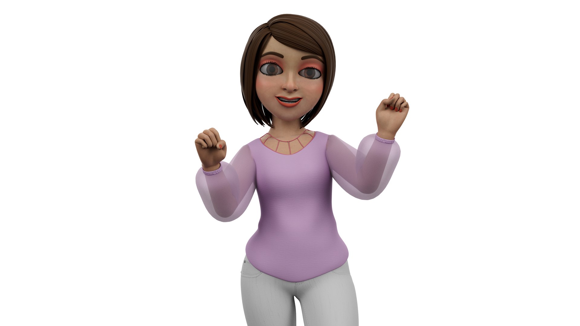 3D Cartoon Woman Character LORA BLENDER RIGGED Model - TurboSquid 2315813