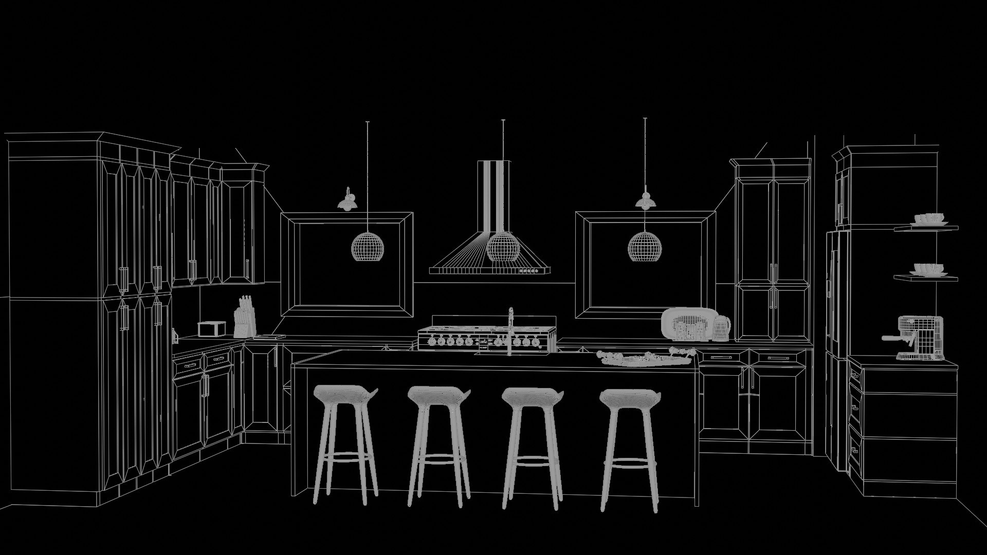 Kitchen Interior 3D Model - TurboSquid 2125453