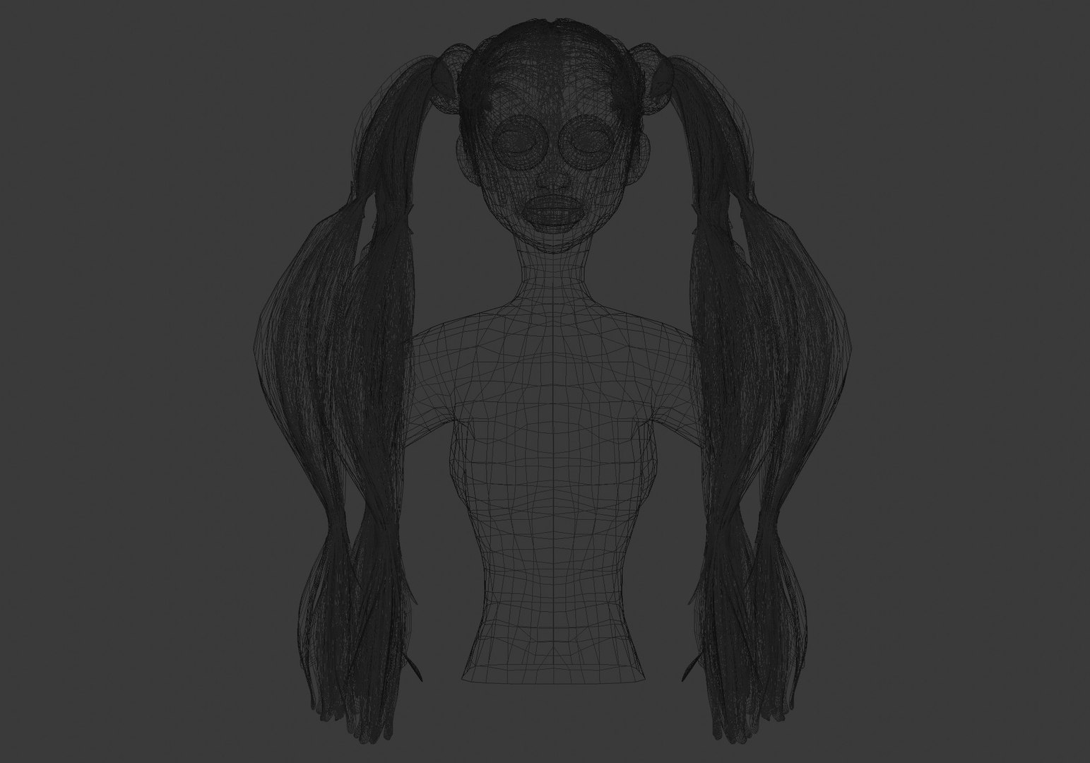 Stylized Pigtails Hairstyle 3D - TurboSquid 1940125