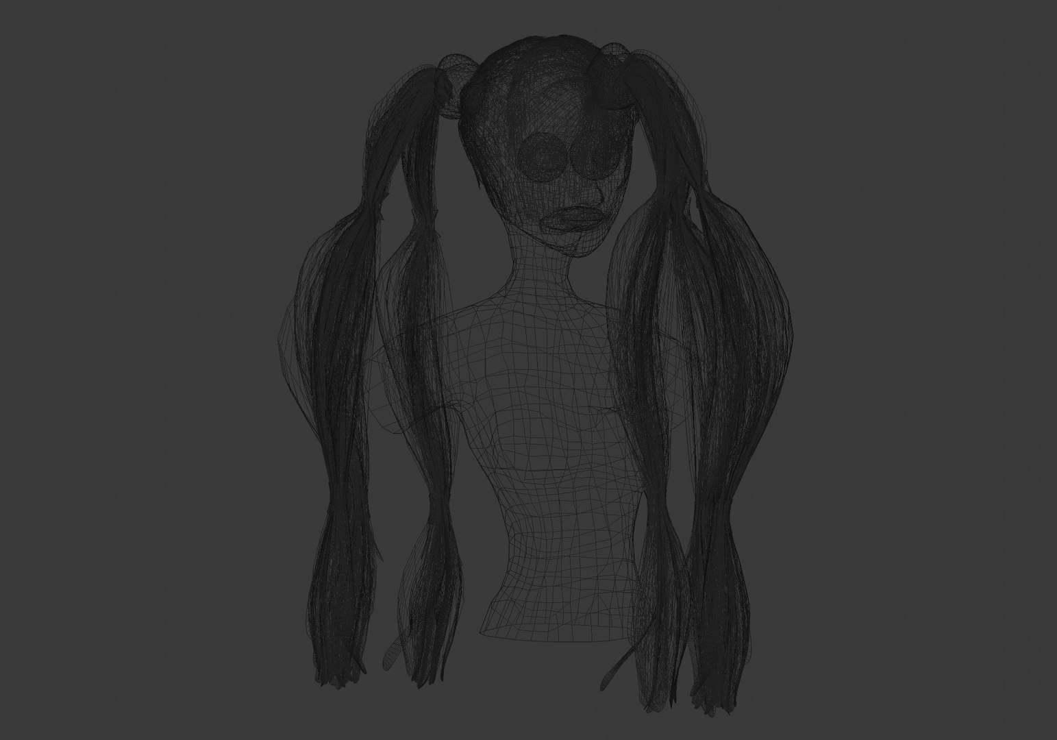 Stylized Pigtails Hairstyle 3D - TurboSquid 1940125