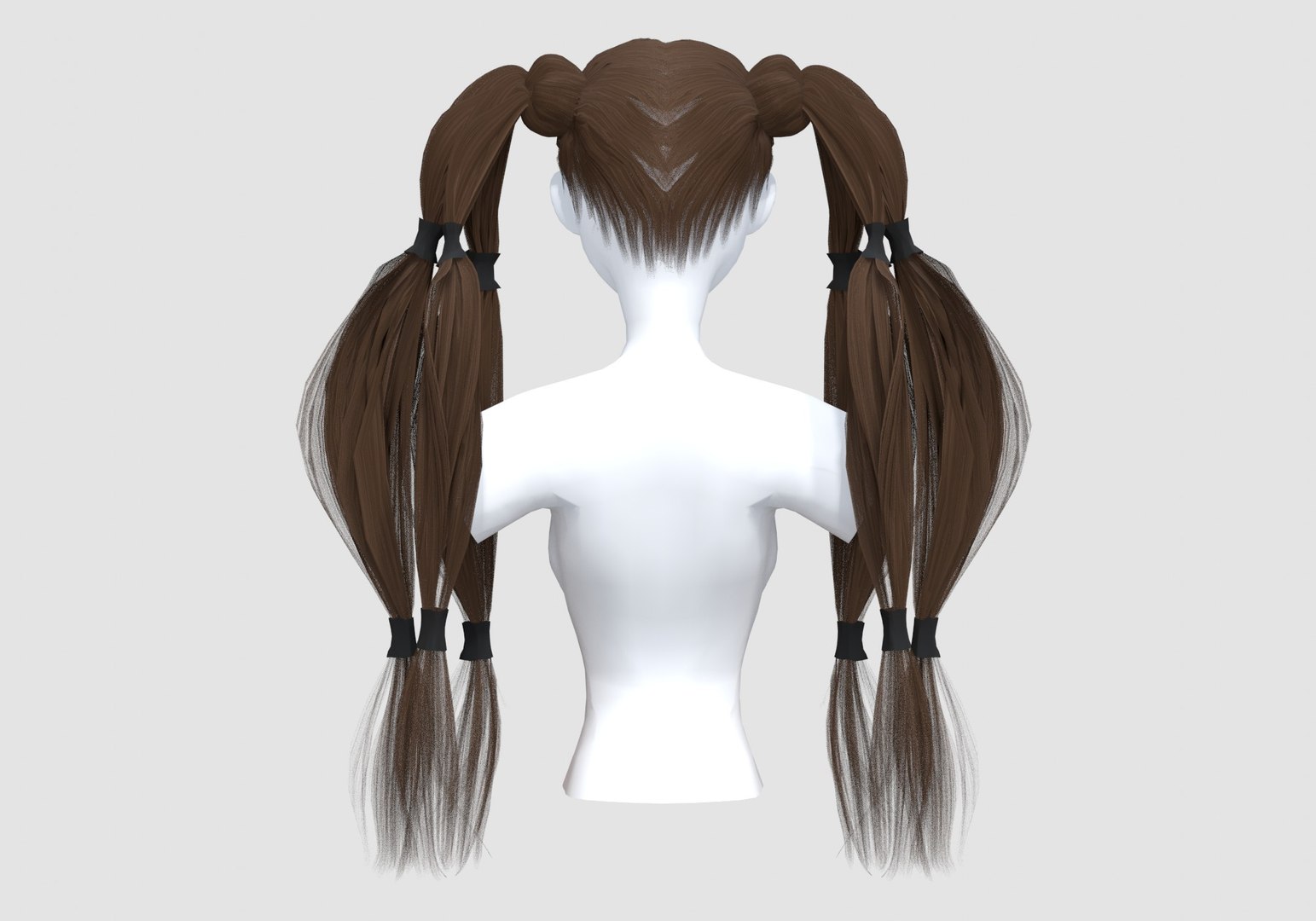 Stylized Pigtails Hairstyle 3D - TurboSquid 1940125