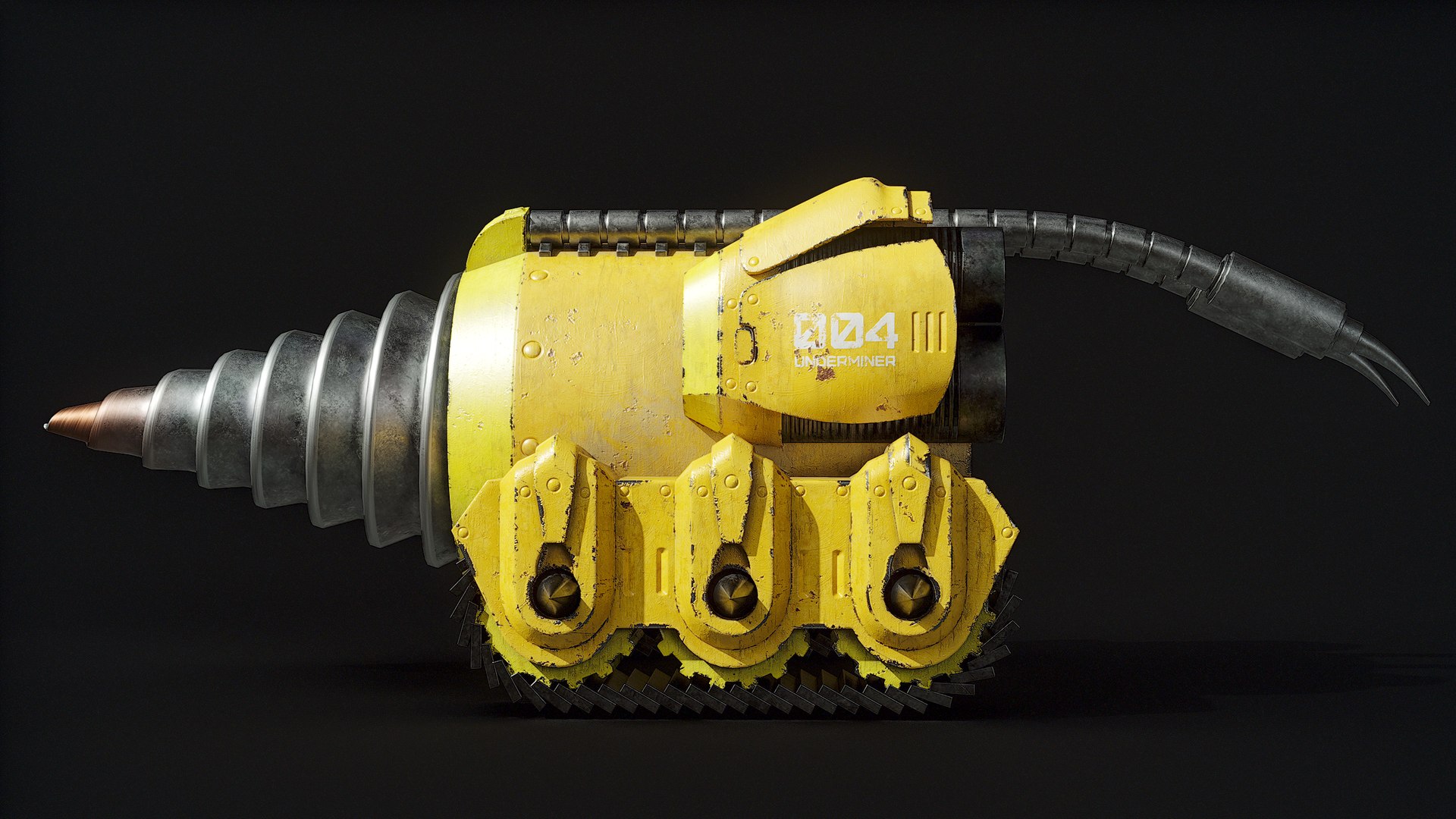 3D Fantasy Drill Underground Heavy Vehicle Rigged PBR Model ...