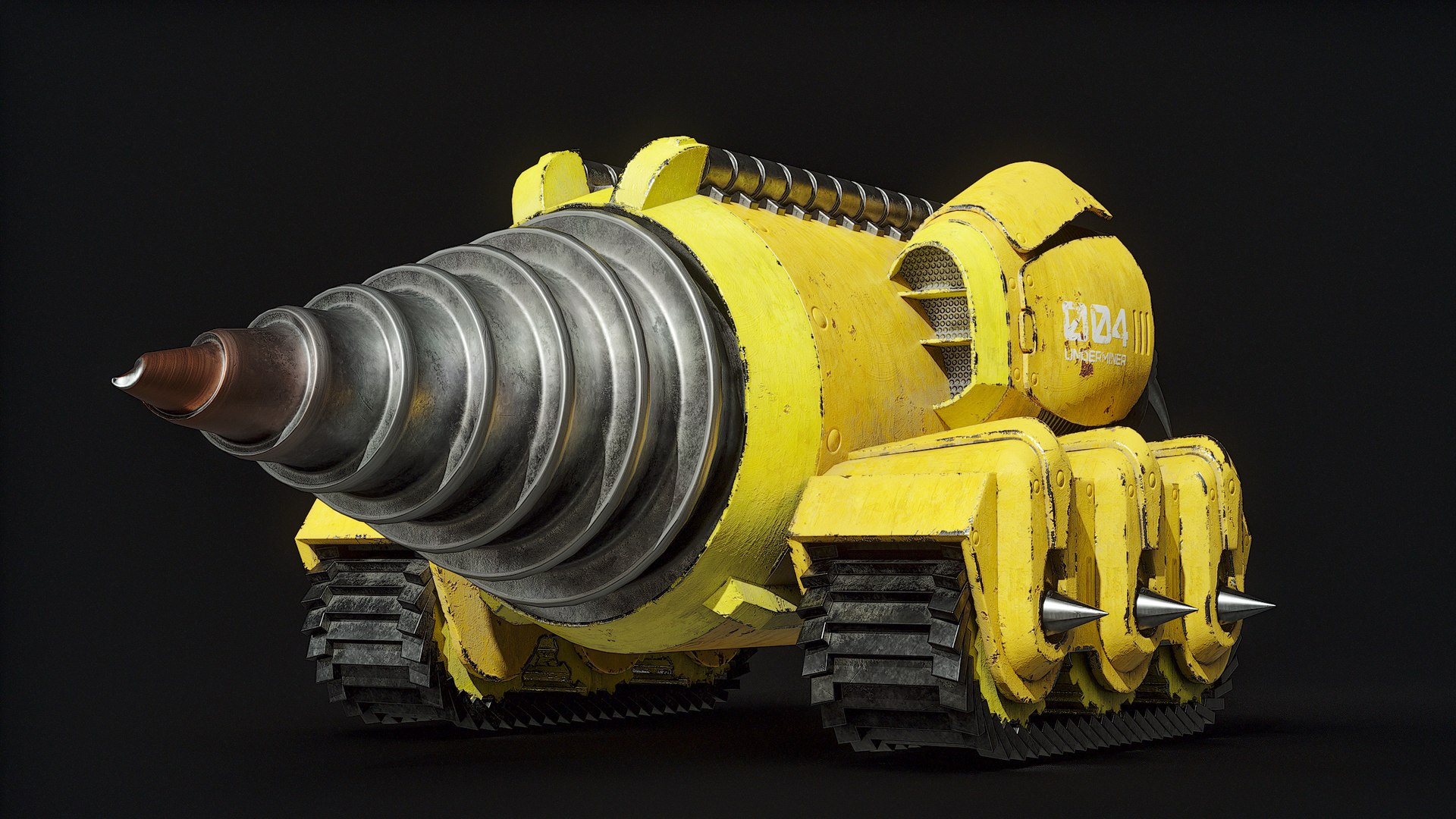 3D Fantasy Drill Underground Heavy Vehicle Rigged PBR Model ...