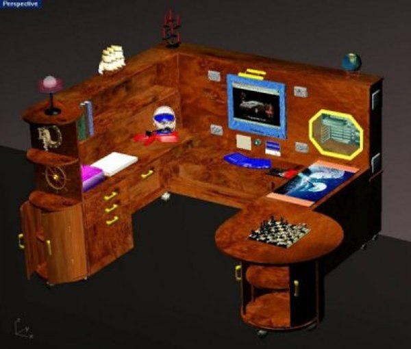 3d model computer desk