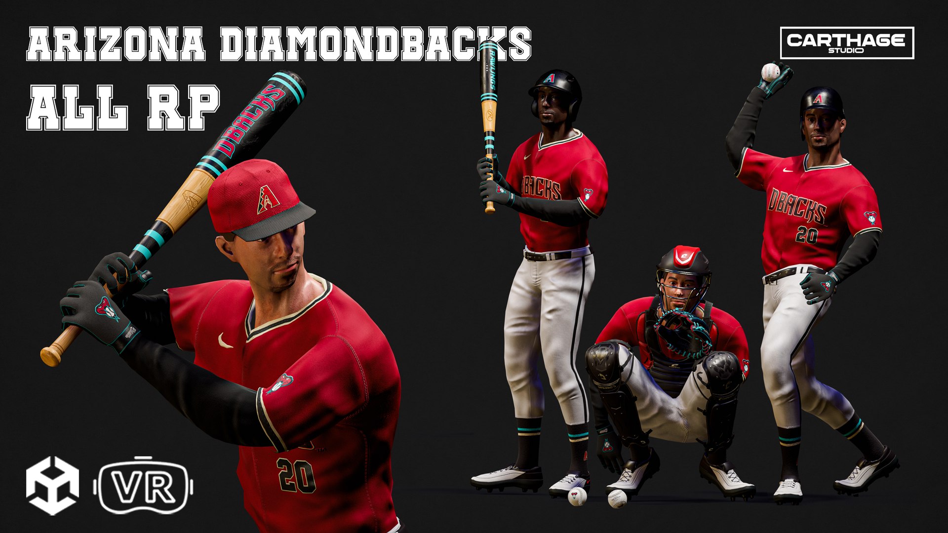 Arizona Diamondbacks Player Character And Essential Baseball Equipment ...