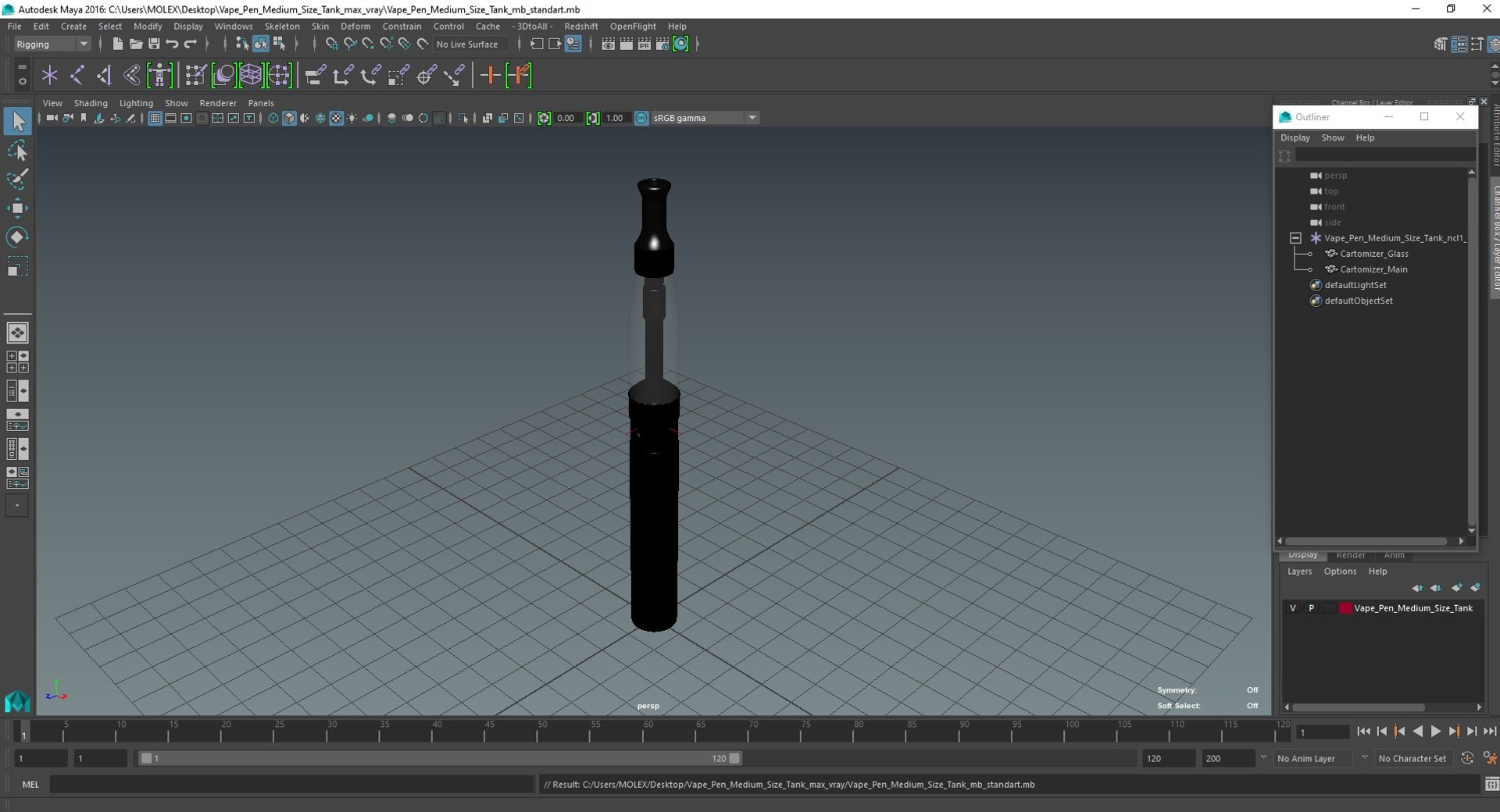 3D Vape Pen Medium Size Tank Model - TurboSquid 2269792