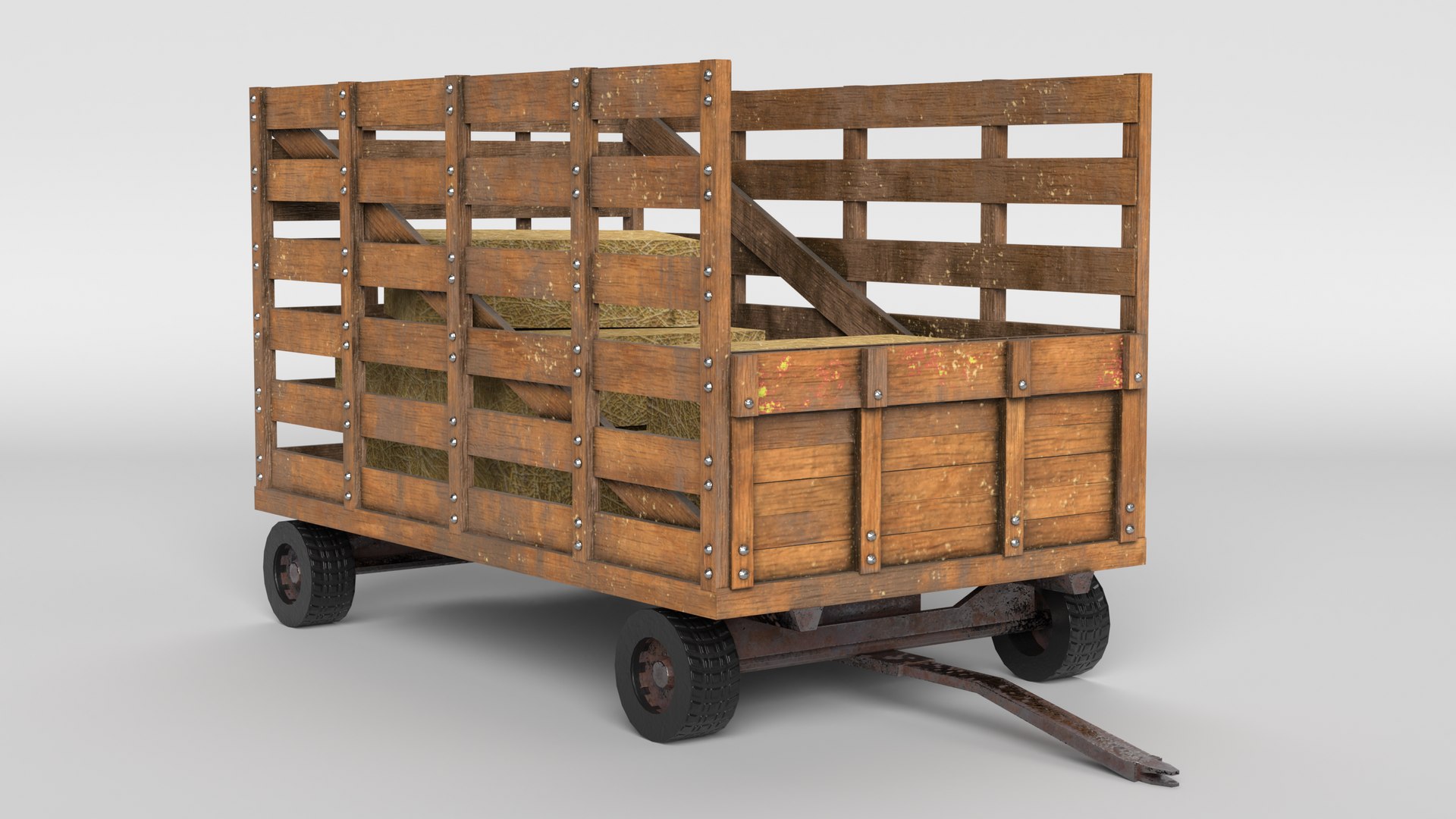 Hay Wagon 3D Model - TurboSquid 1650570