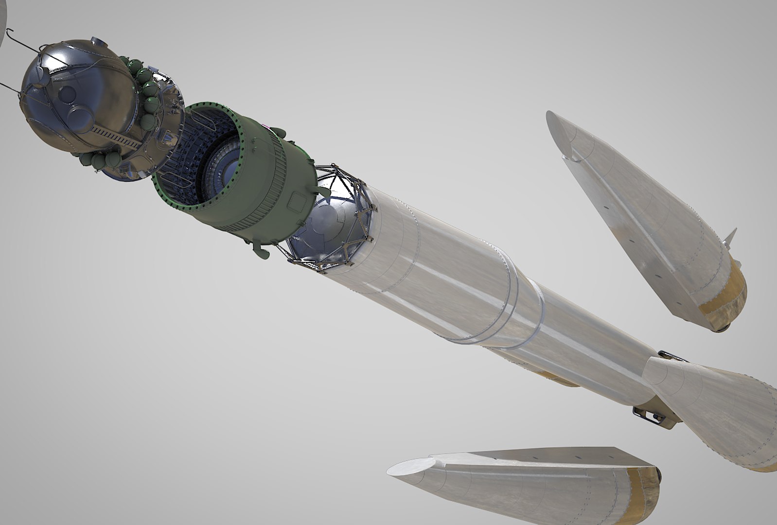 3D R-7 Rocket Vostok - TurboSquid 1305045