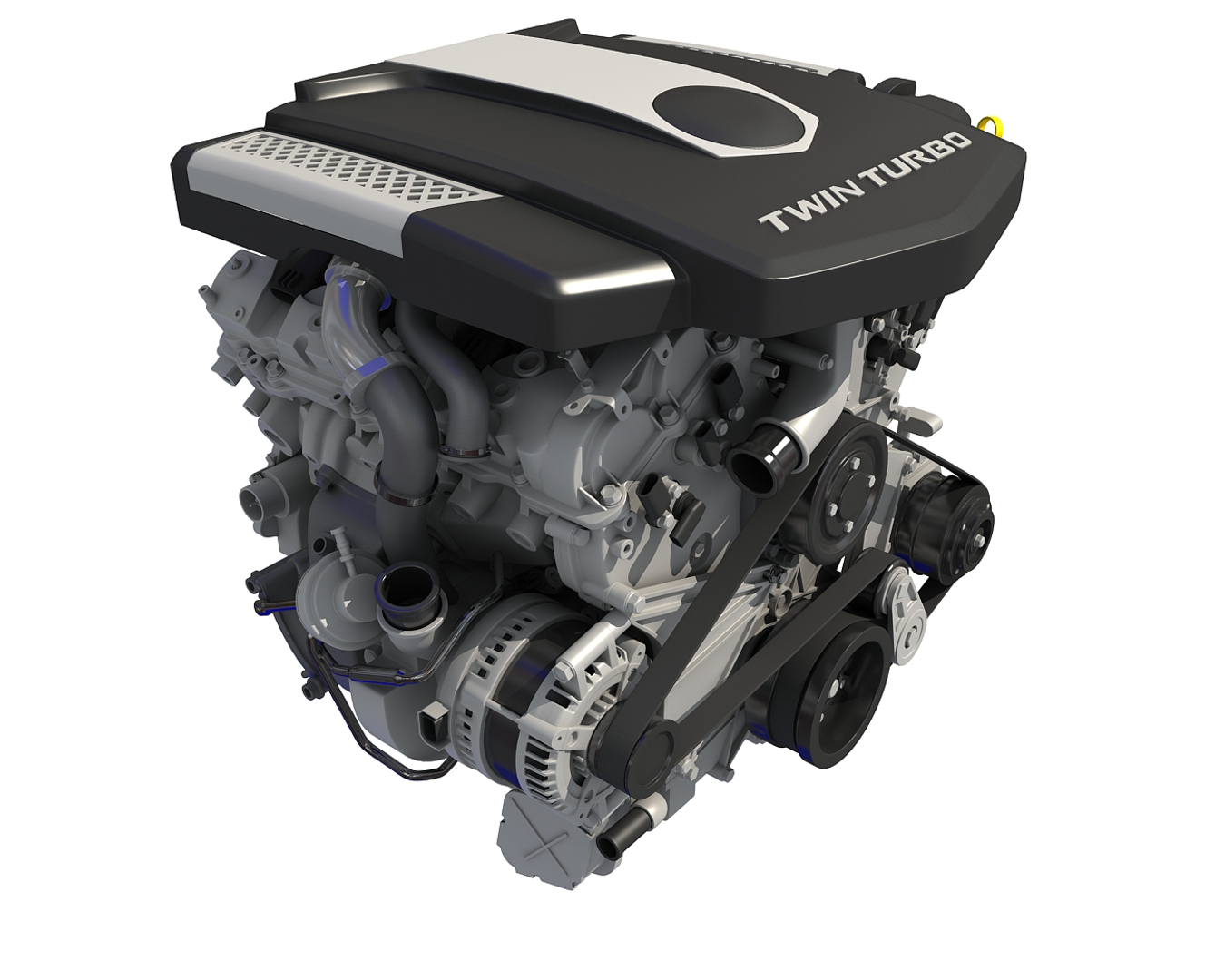 3D Twin Turbo V6 Car Engine - TurboSquid 1337725